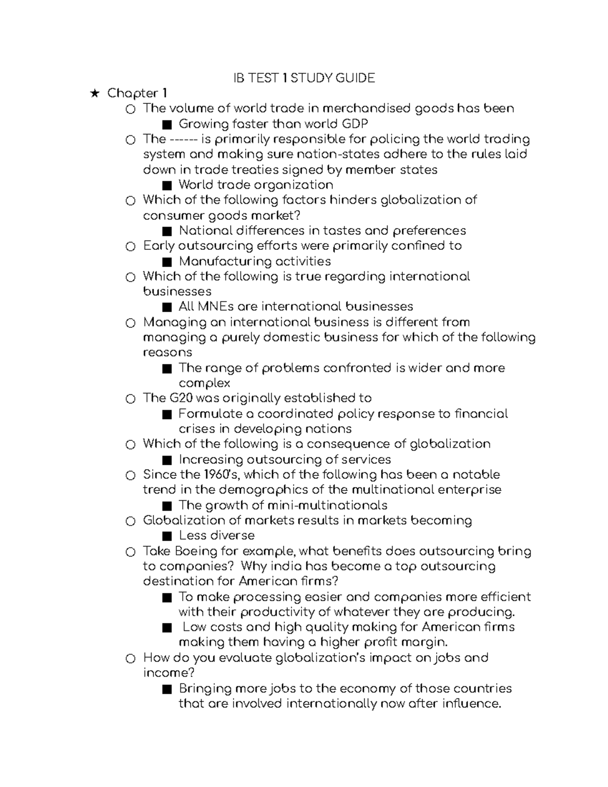 IB Test 1 Study Guide - All material for first exam - IB TEST 1 STUDY ...