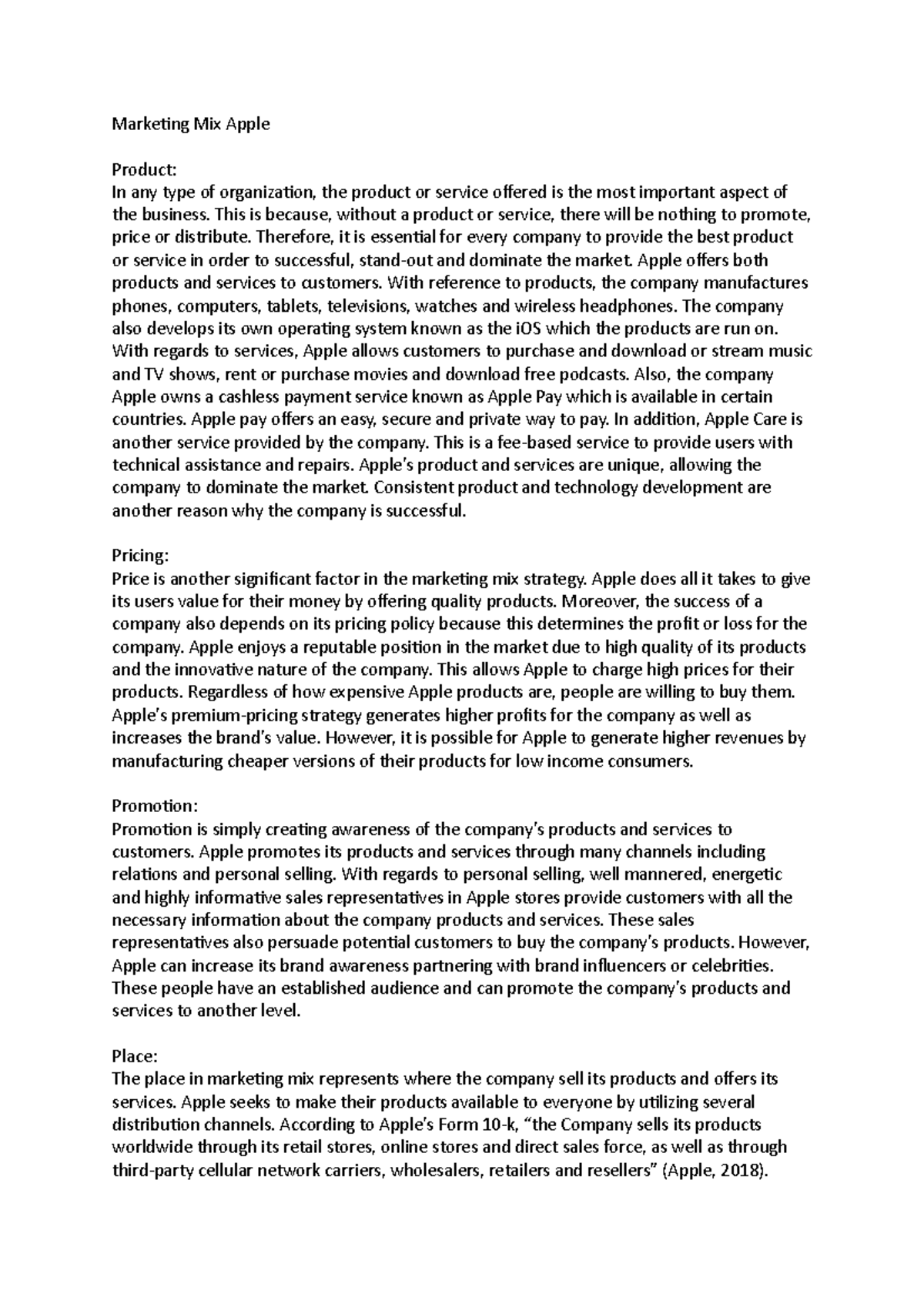 Marketing Mix Apple - Marketing Mix Apple Product: In any type of ...