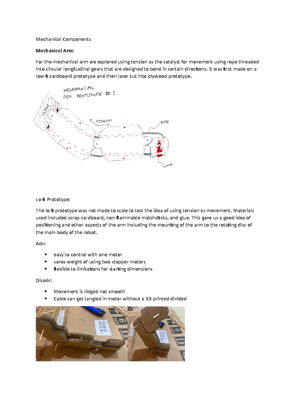 Mechanical Components - Mechanical Components Mechanical Arm: For the ...
