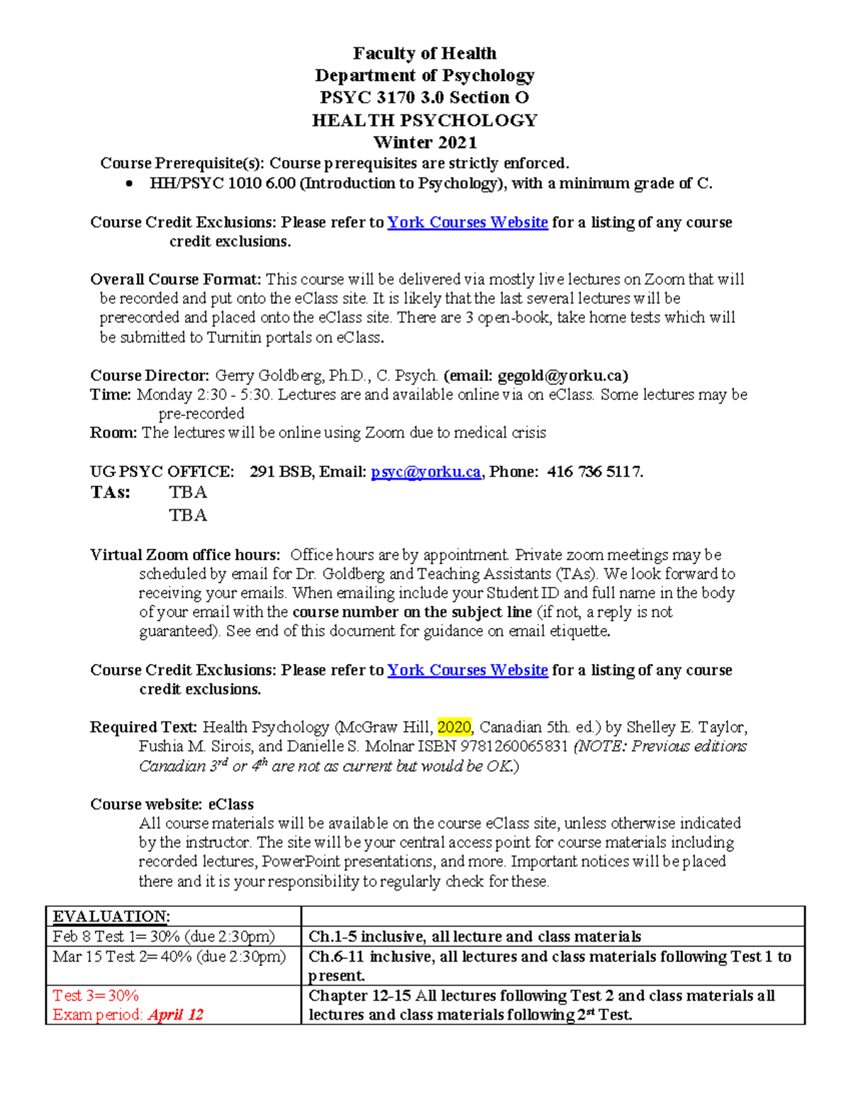 3170 O.Winter.21.OL - course outline/syllabus - Faculty of Health ...