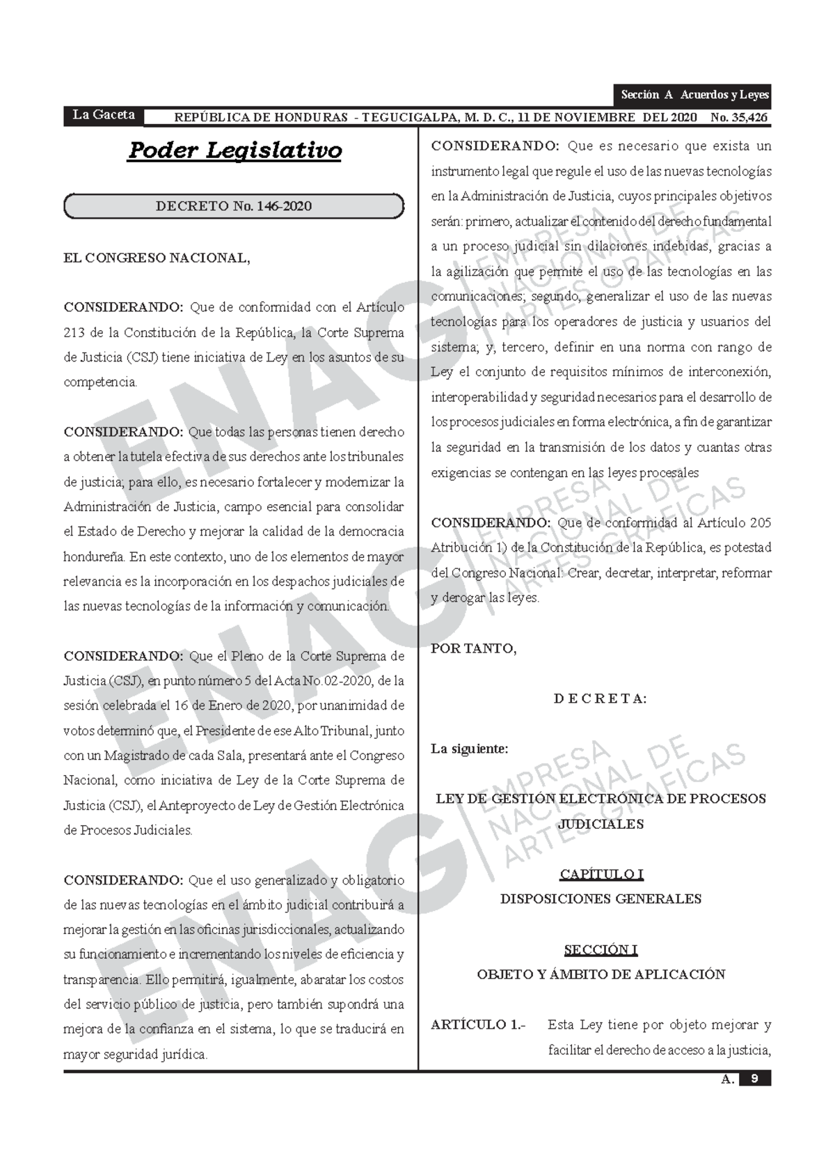 Decreto-146-2020 - Decreto-146-2020 - 9 La Gaceta REPÚBLICA DE HONDURAS ...