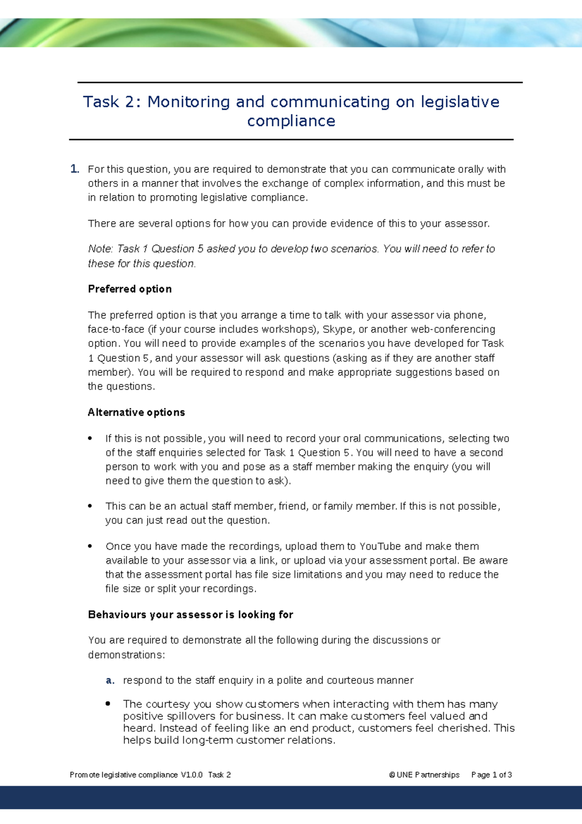 Pspleg 003 Legislation Assessment Task 2 v1.0.0 STD - Promote ...