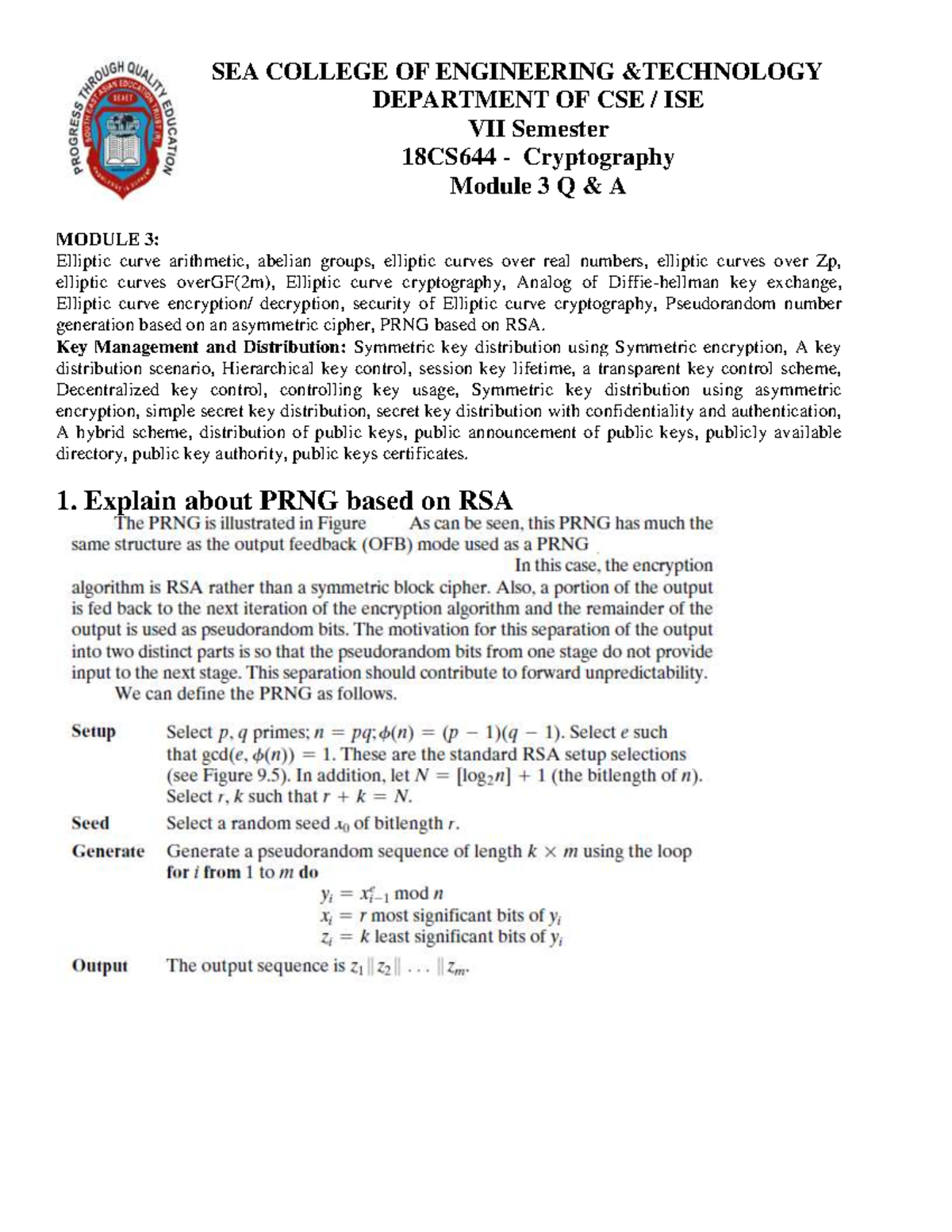 Crypto - 18CS744 - Module 3 Qand A - SEA COLLEGE OF ENGINEERING ...