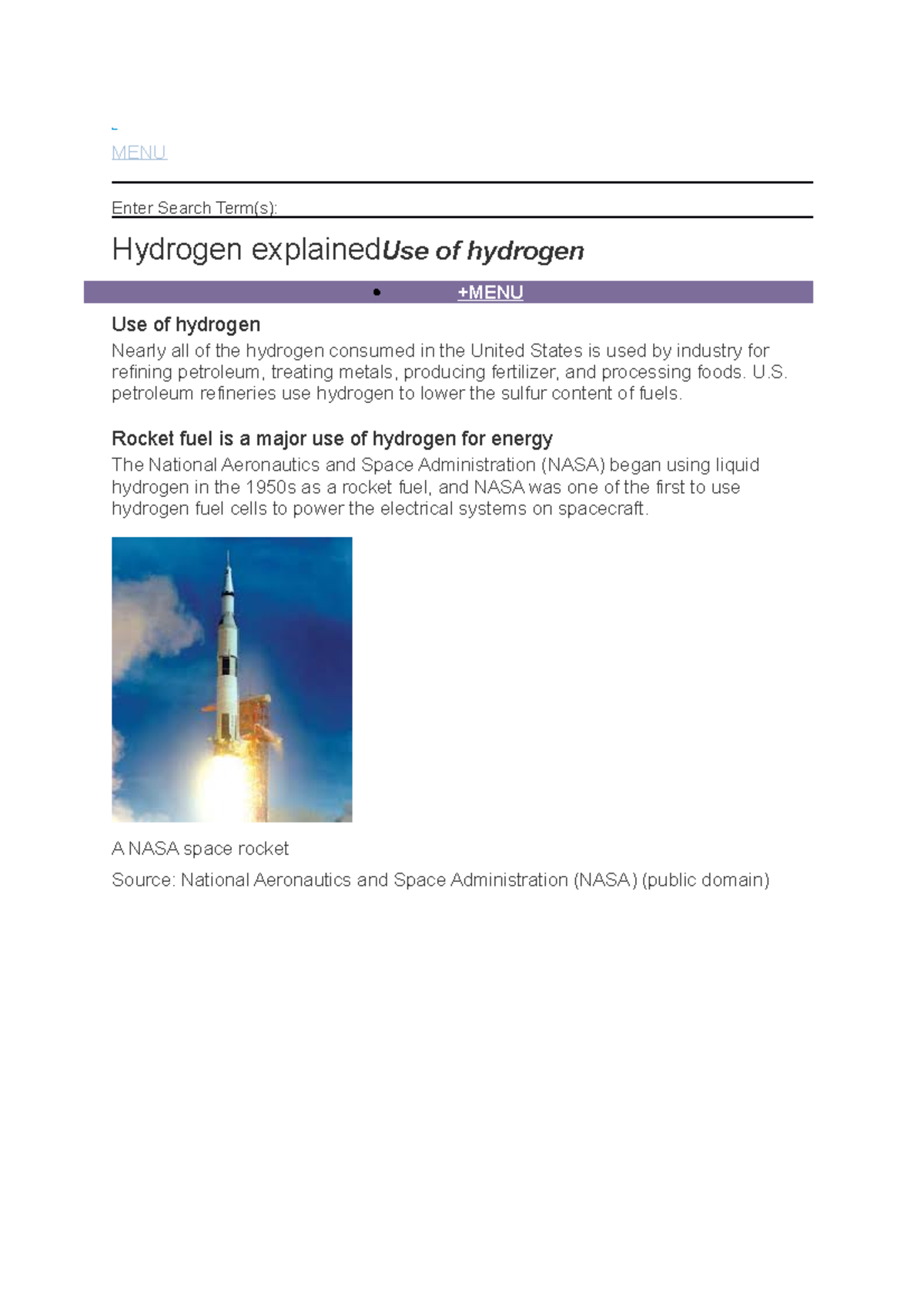 Hydrogen energy - Search MENU Enter Search Term(s): Hydrogen ...