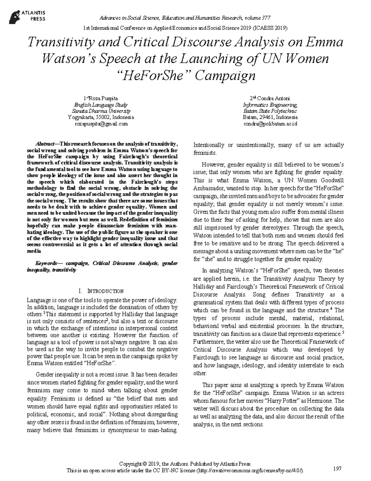 125925922 - qewq23e235t4y657 - Transitivity and Critical Discourse Analysis on Emma Watson’s ...