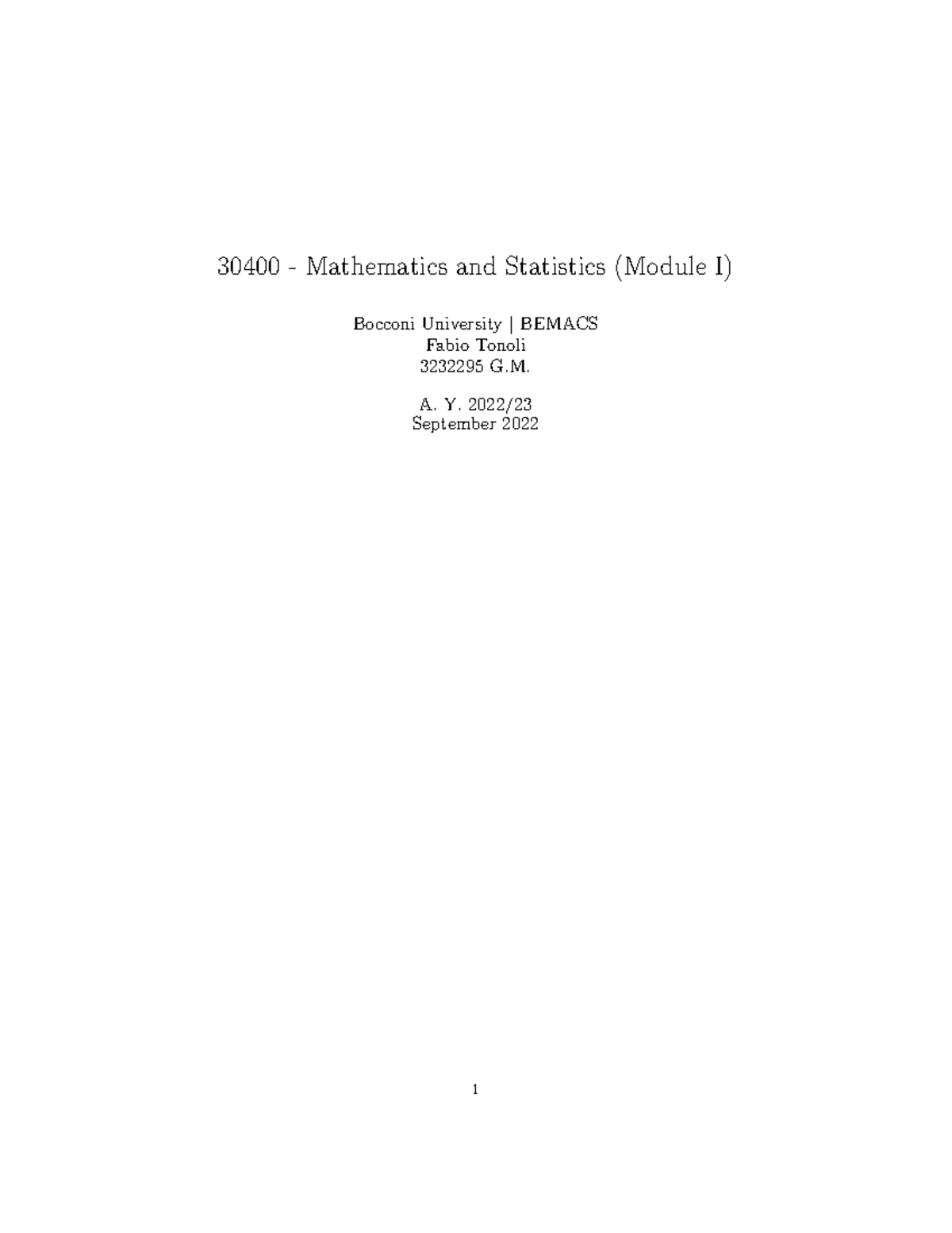 30400 - Notes - Part 1 (Revised) - 30400 - Mathematics and Statistics ...