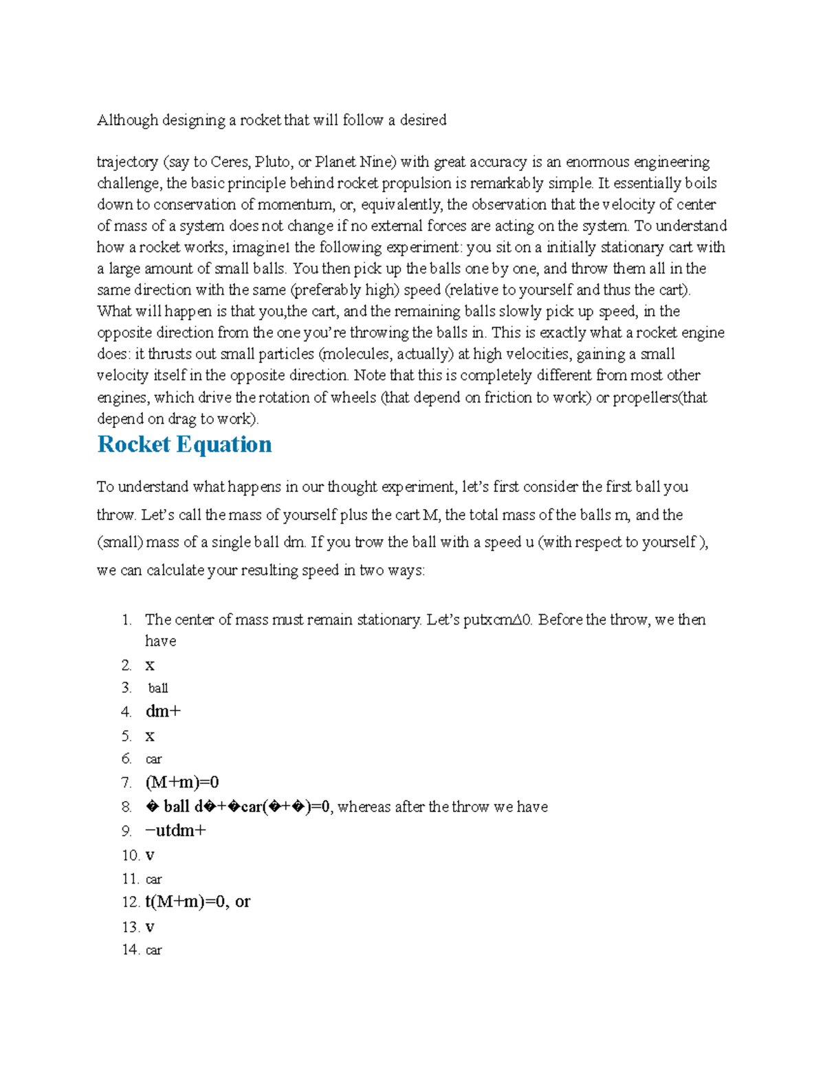 Rockets and Impulse - These are notes for Phys 101 taught by Tyagi ...