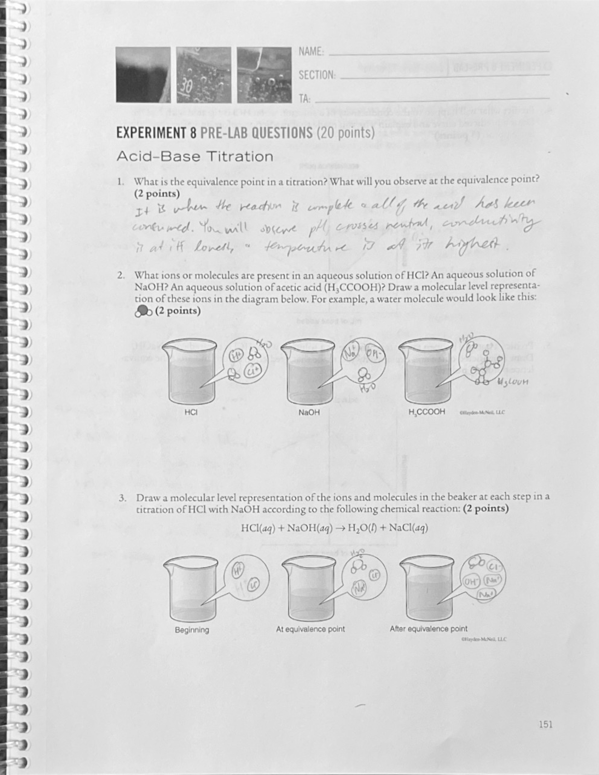 Chem 107 Pre Lab 8 - Prelab - CHEM 107 - Studocu