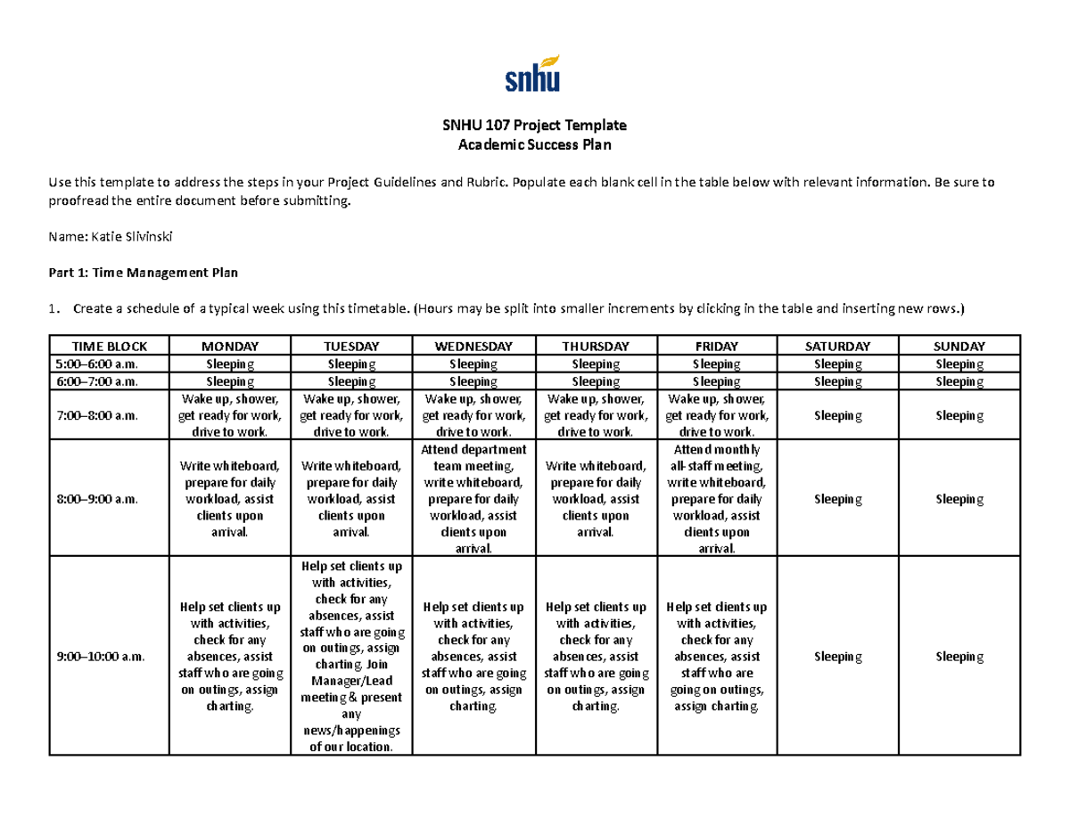 SNHU-107 Final Project - SNHU 107 Project Template Academic Success ...