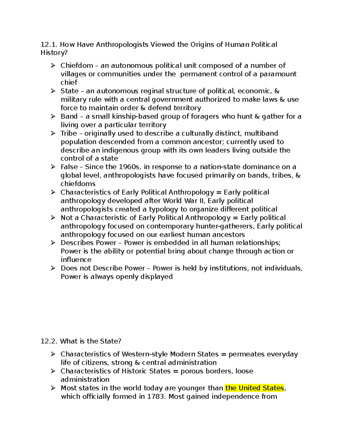 Ch 12 Politics and Power - How Have Anthropologists Viewed the Origins ...