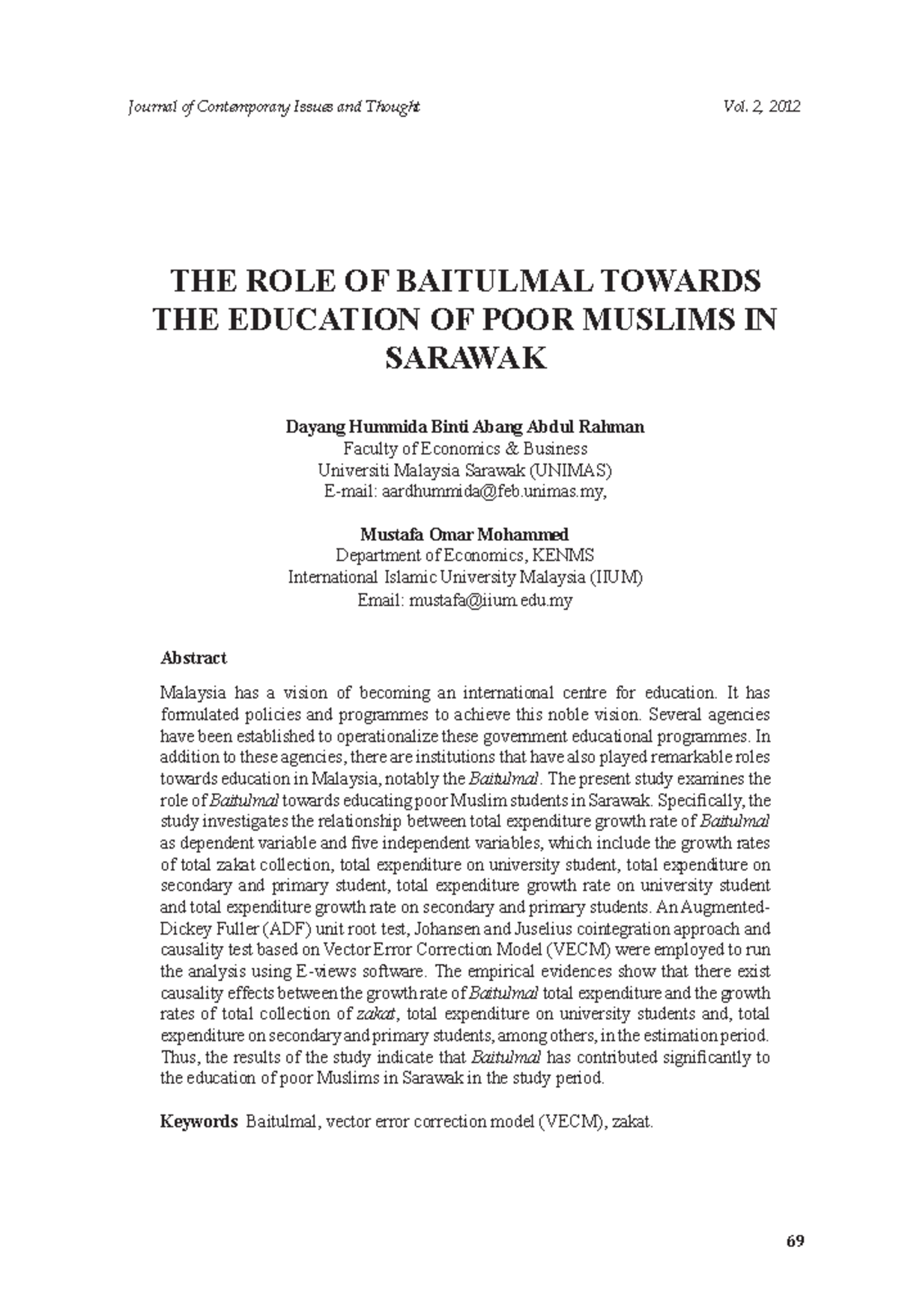 The+role+of+Baitulmal+Towards+the+Education+of+Poor+Muslims+in+Sarawak ...