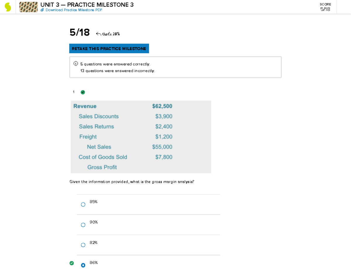 Sophia acc 201 financial accounting practice milestone 3-5 - 1 5/18 ...