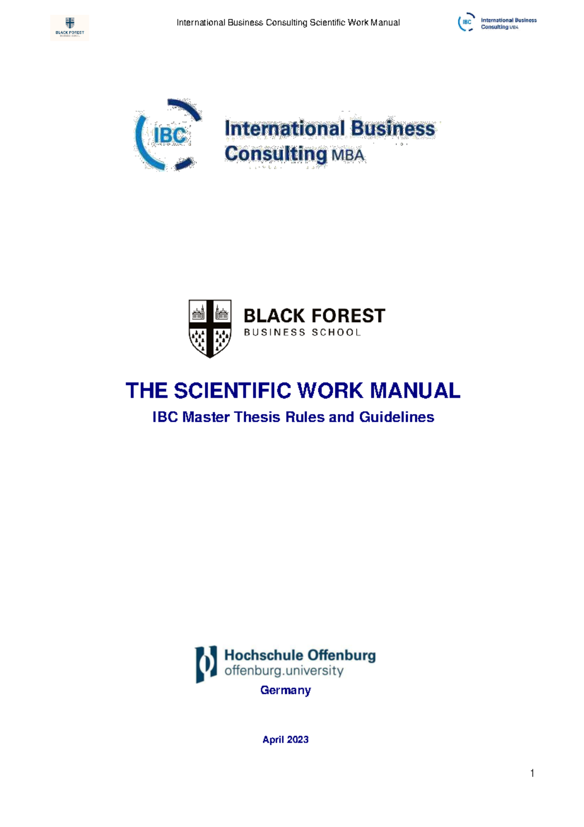 HR-ER-EST-01 1719555100 400 - THE SCIENTIFIC WORK MANUAL IBC Master Thesis Rules and Guidelines ...
