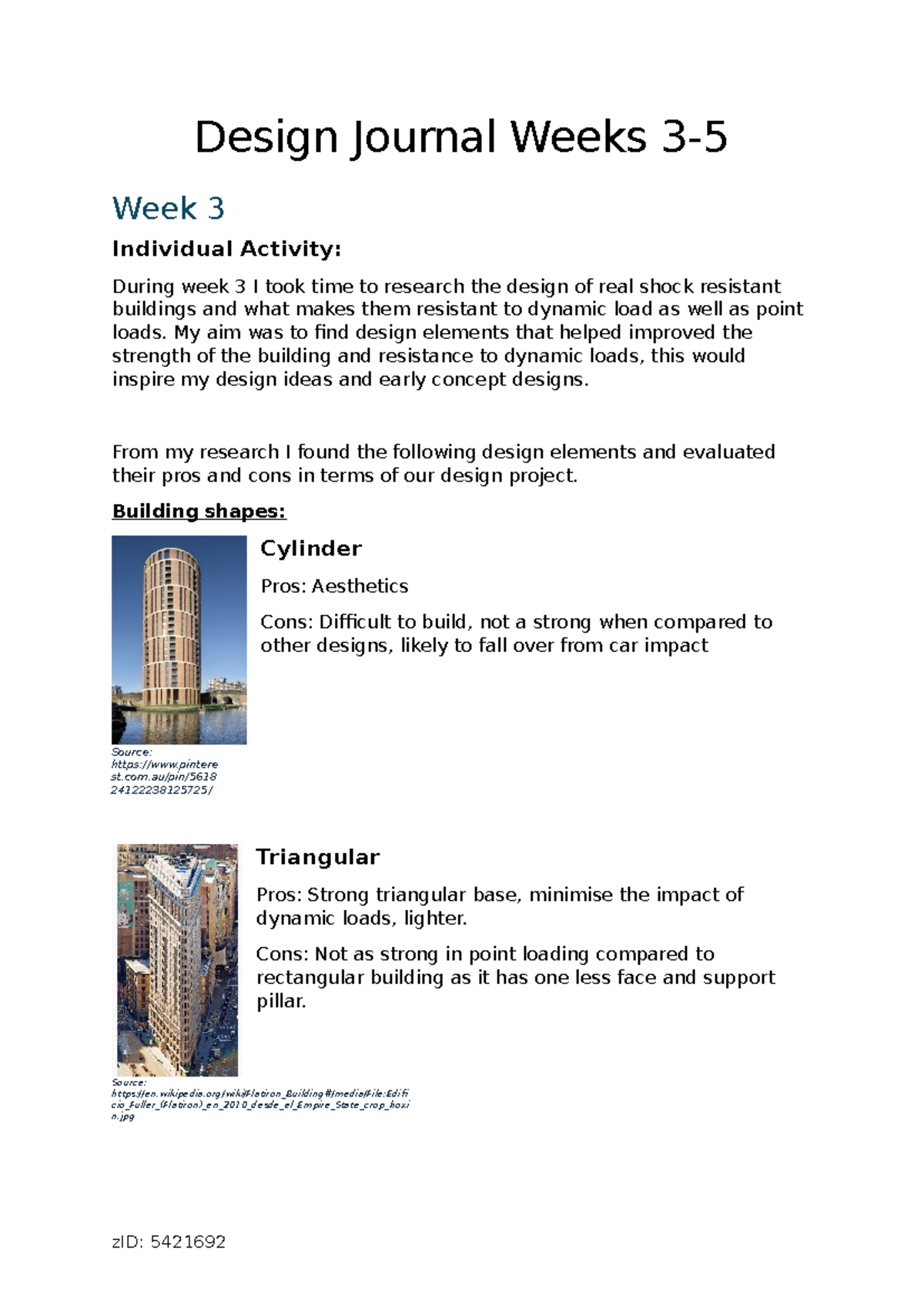 Design Journal 3-5 HD - Design Journal Weeks 3- Week 3 Individual ...