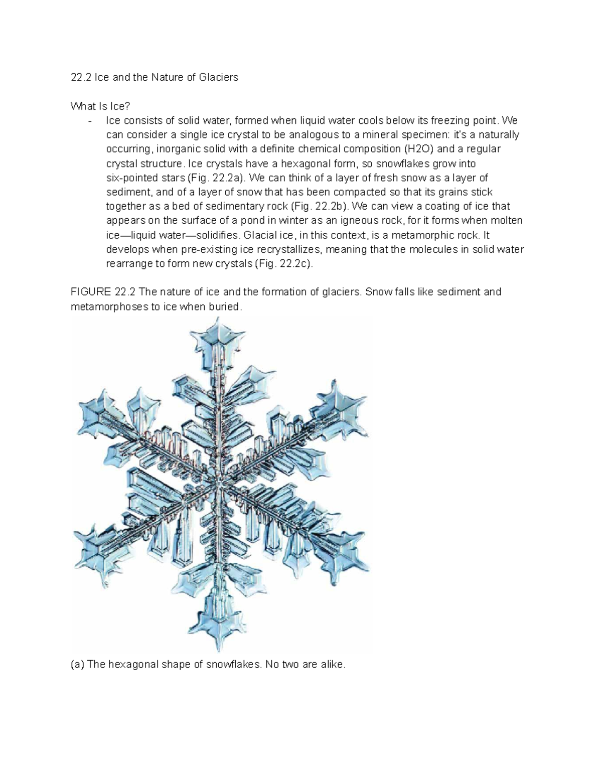 Chapter 22 - Prof Casale - 22 Ice and the Nature of Glaciers What Is ...