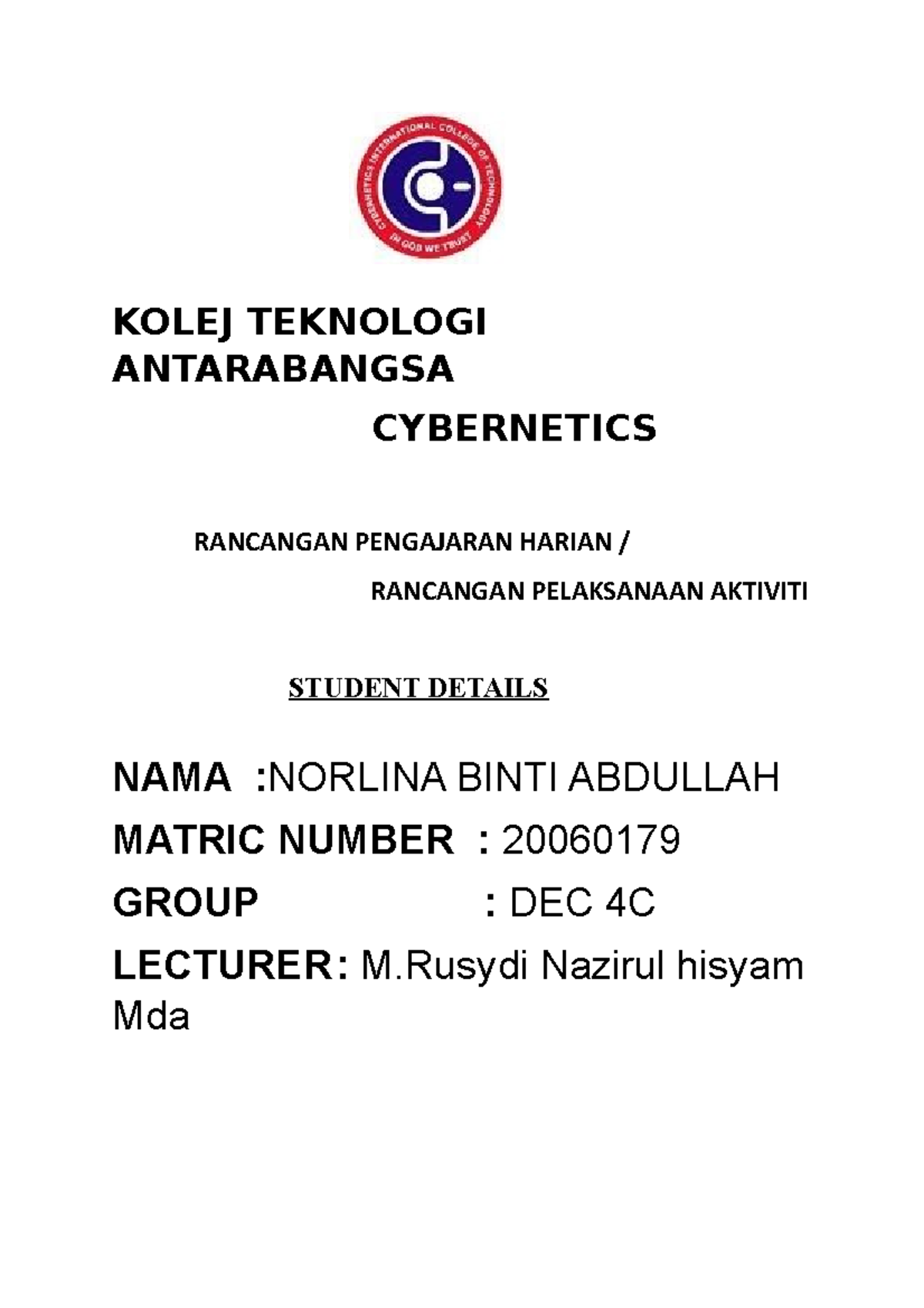 Assignment individu - best year - KOLEJ TEKNOLOGI ANTARABANGSA ...