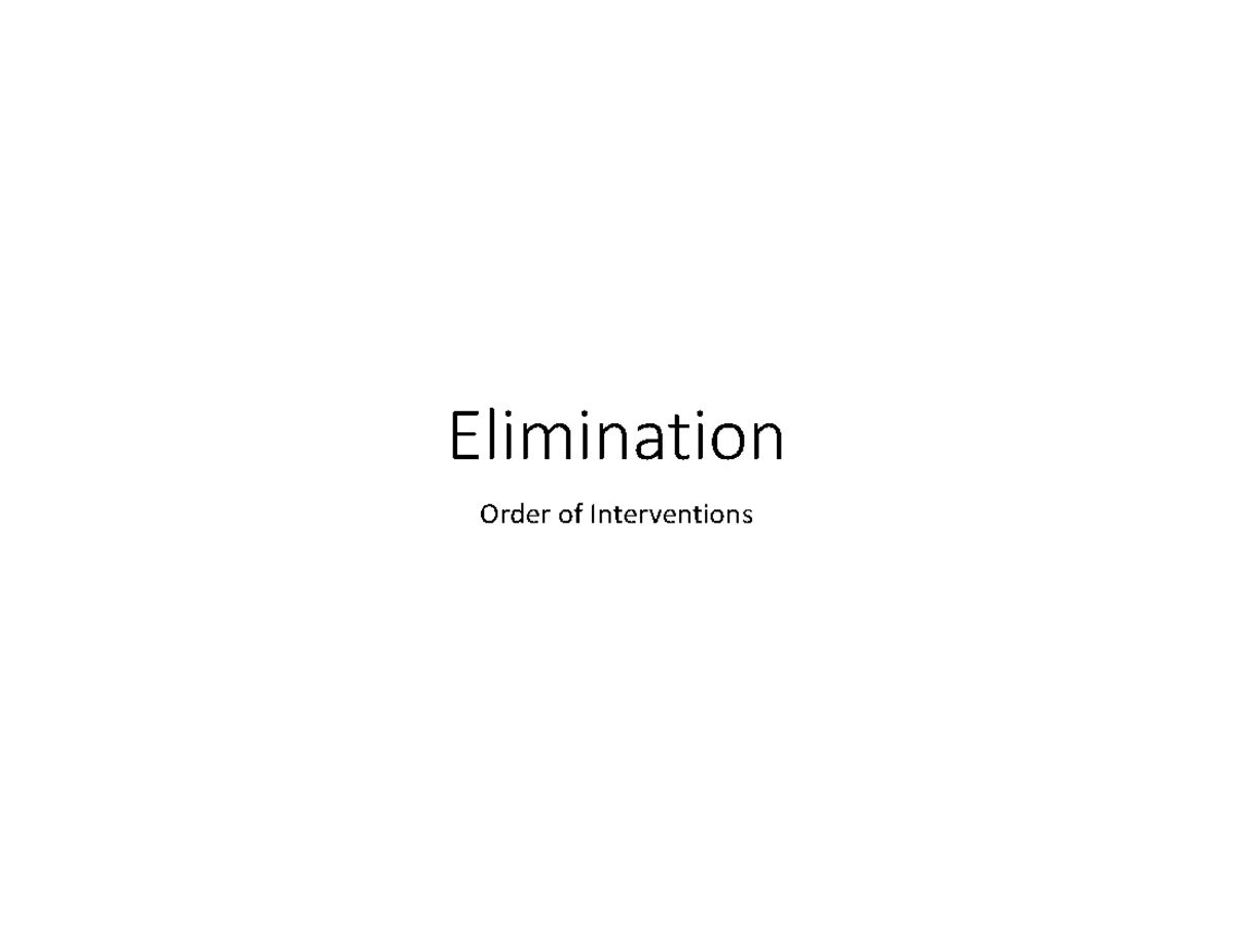 Elimination ordered steps - Read-Only - Elimination Order of ...