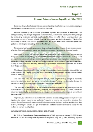 Lesson 1 Introduction OF NSTP (R.A. NO. 9163) - Prelim coverage ...