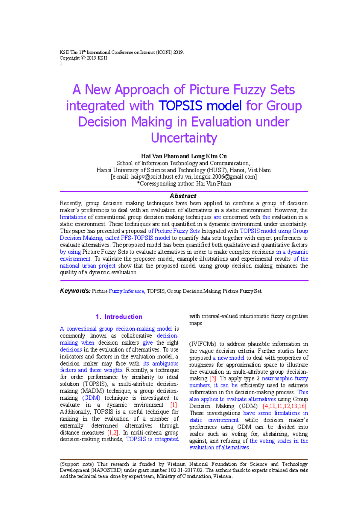 Topsis Picture Fuzzyinference 25 - KSII The 11th International ...