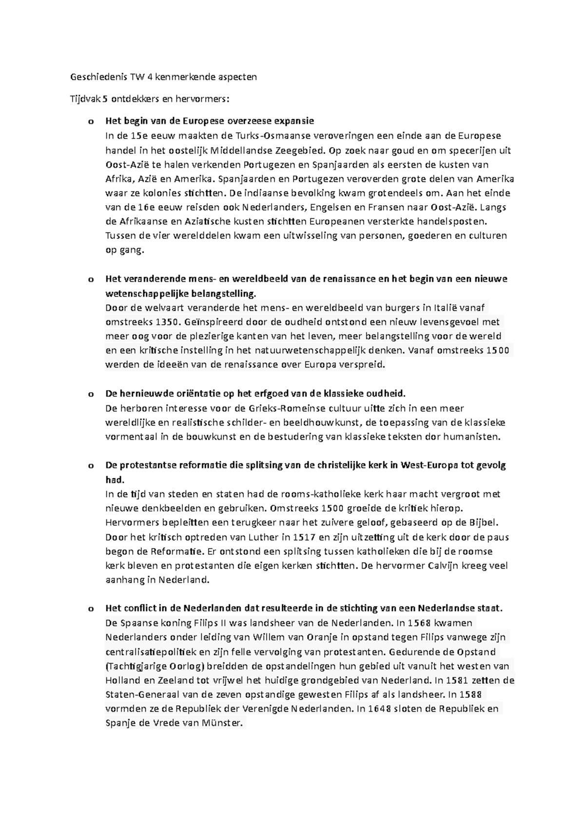 Geschiedenis TW 4 kenmerkende aspecten - Geschiedenis TW 4 kenmerkende ...
