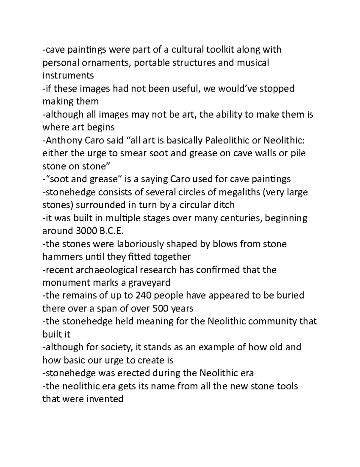 Art Notes Part 3 -cave paintings were part of a cultural toolkit along ...