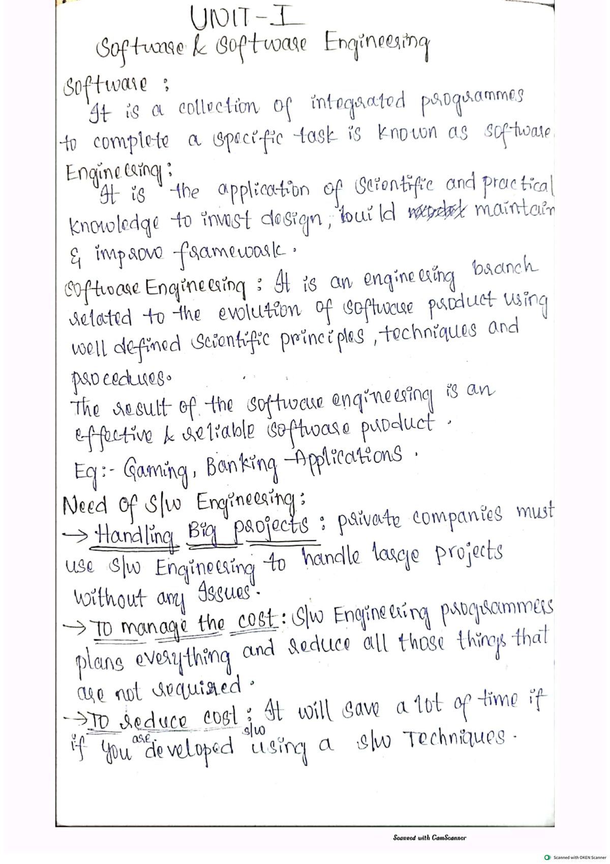 Software Engineering Unit 1 And2 Material 1 Unit I Software Software Engineering Software It