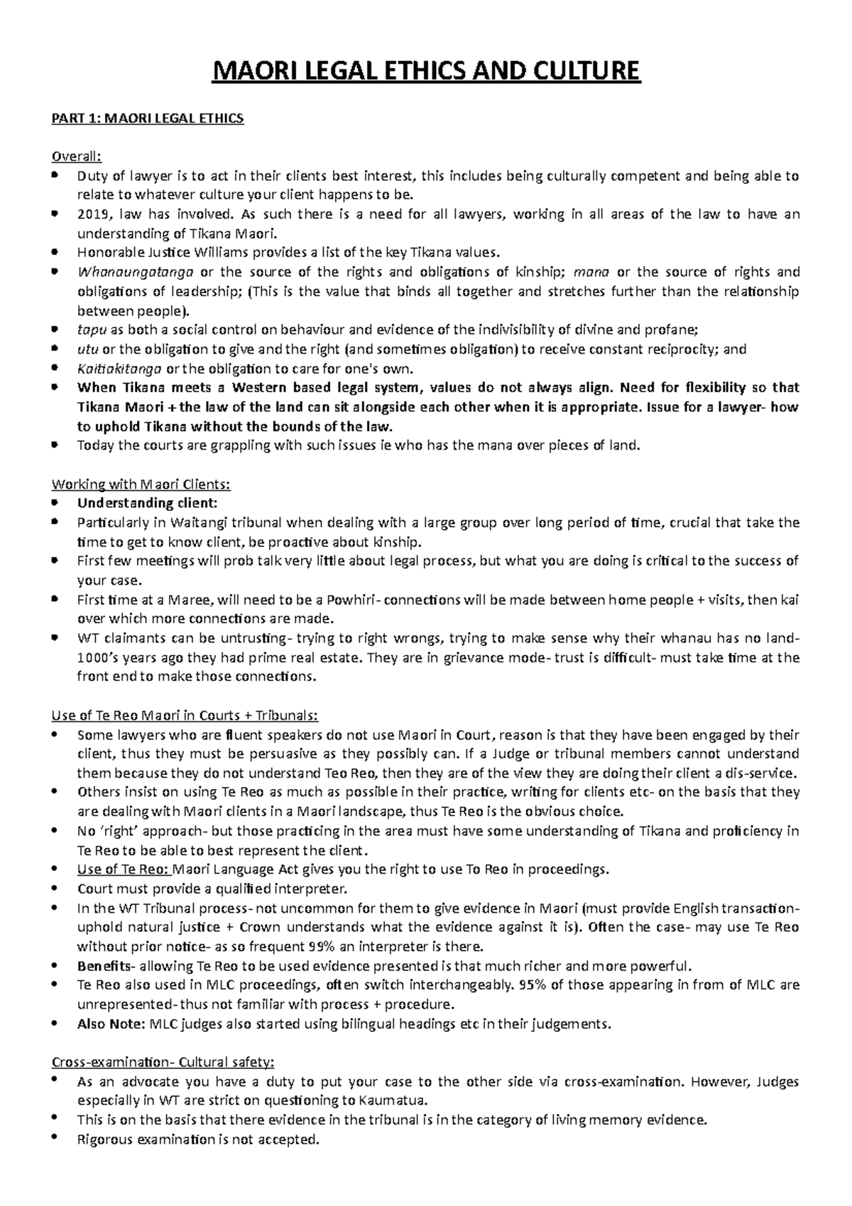 (1) Maori Legal Ethics AND Culture - MAORI LEGAL ETHICS AND CULTURE ...