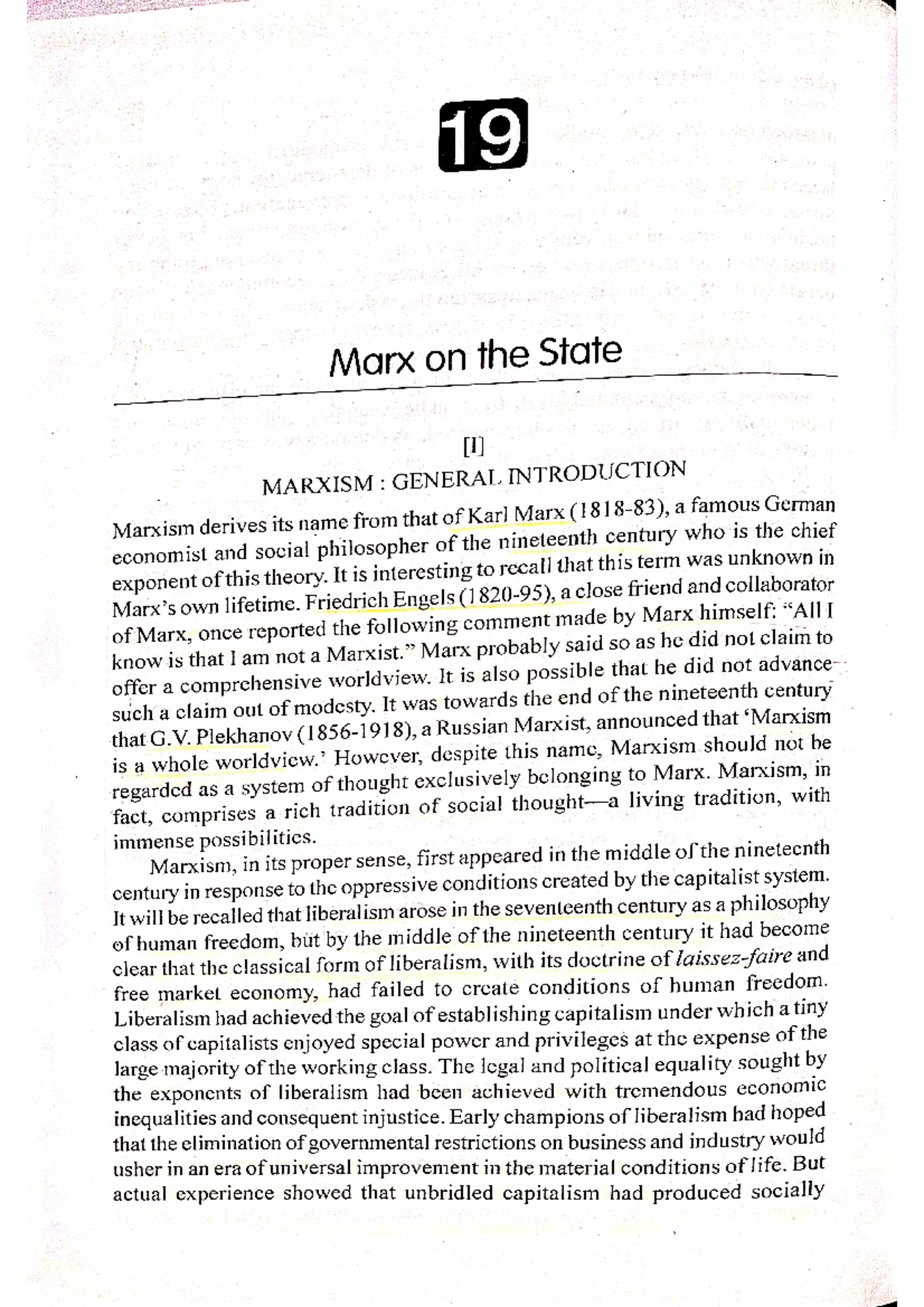 Marx - BA(P) political science - Studocu