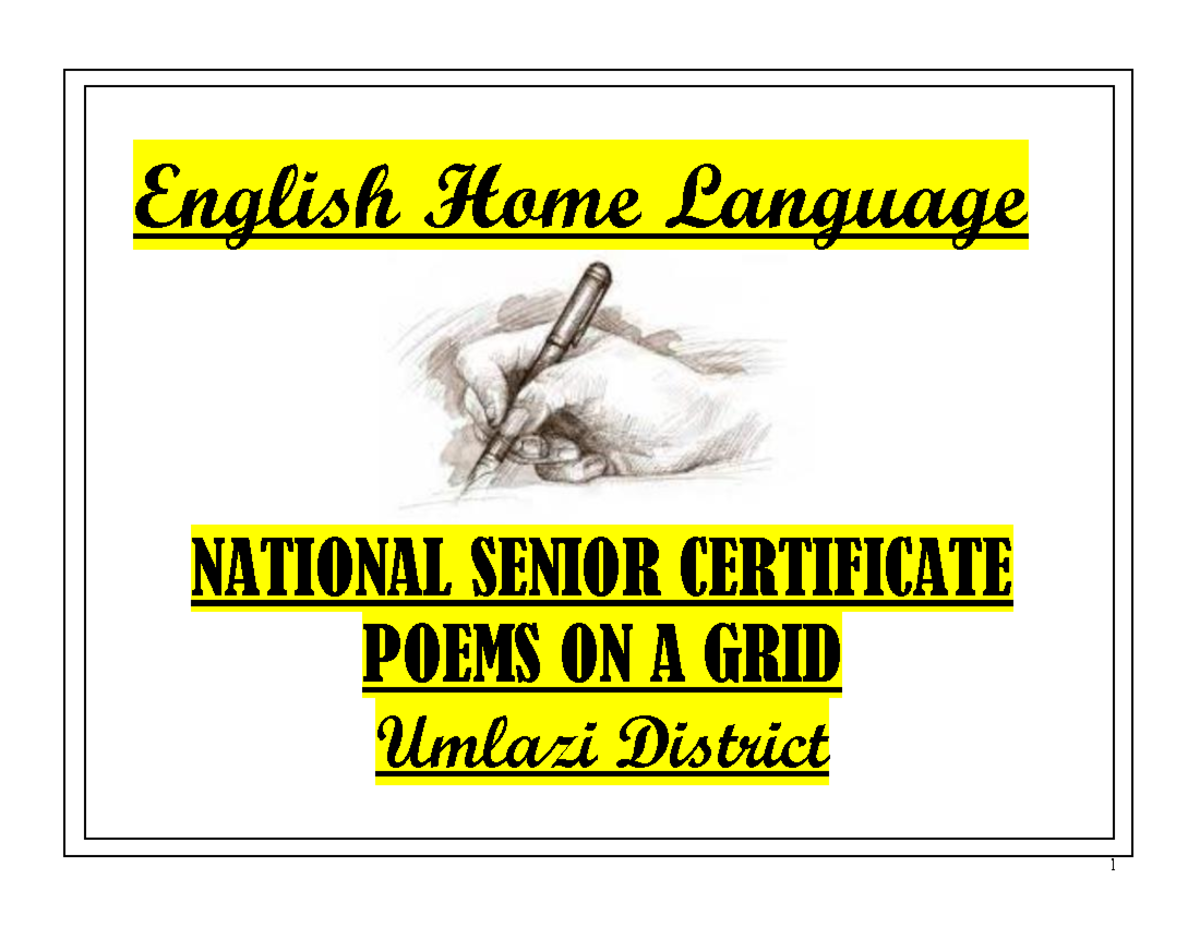 Poems on a Grid Grade 12 (1)[7858] - English Home Language NATIONAL ...