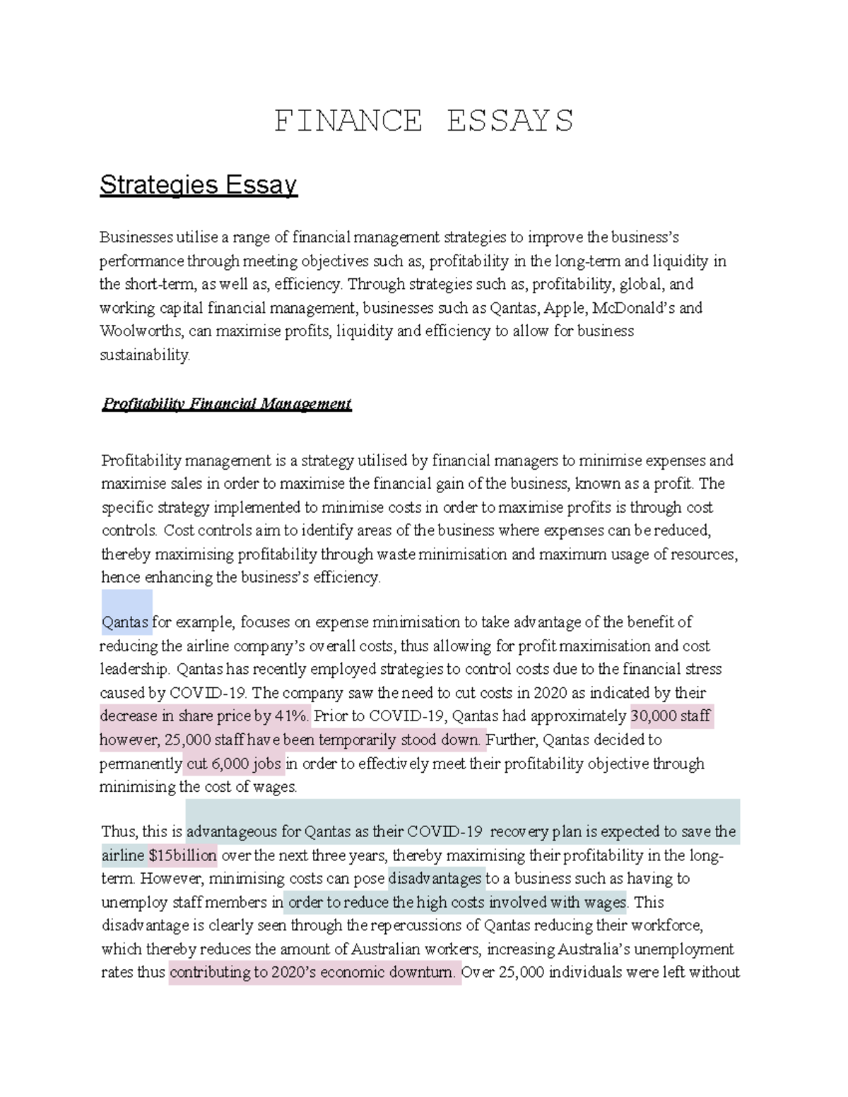 Finance Essays Completed - FINANCE ESSAYS Strategies Essay Businesses ...