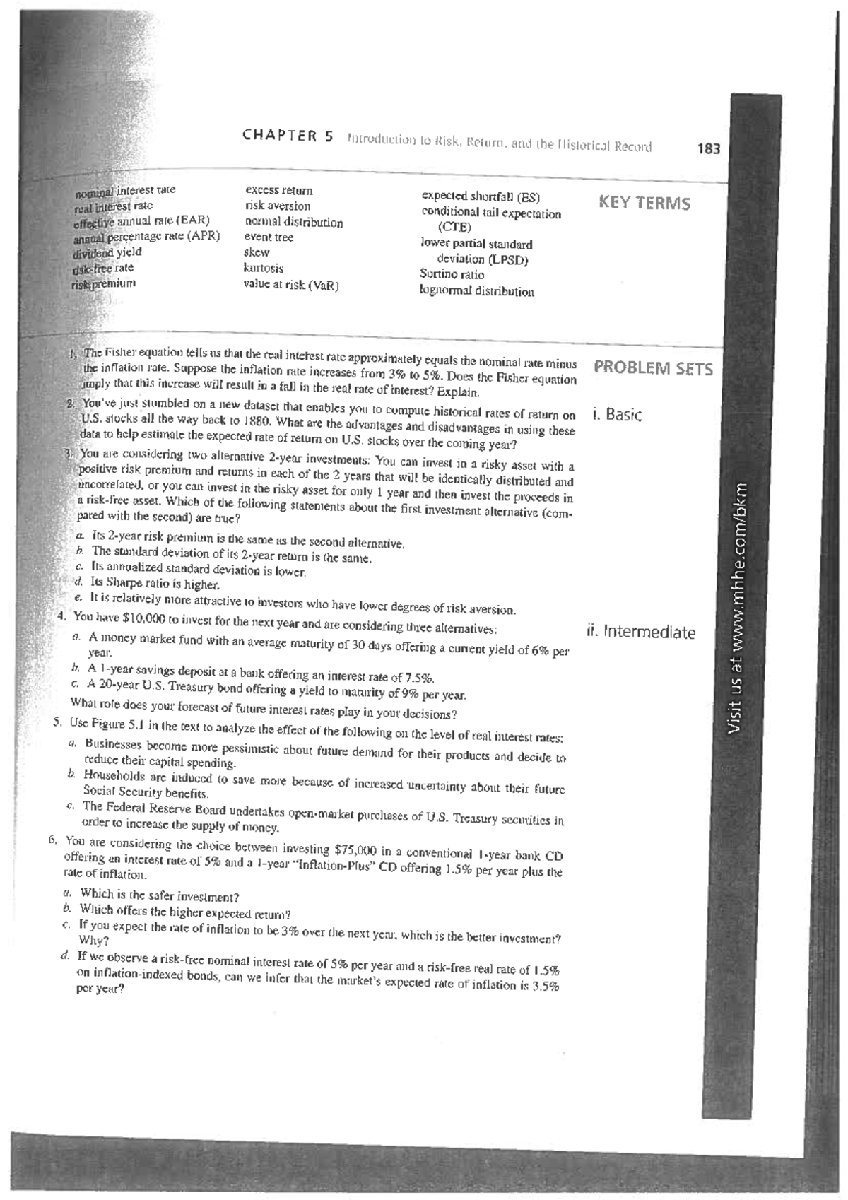 Chapter 5 Exercises - Book questions - Investment analysis - Studocu