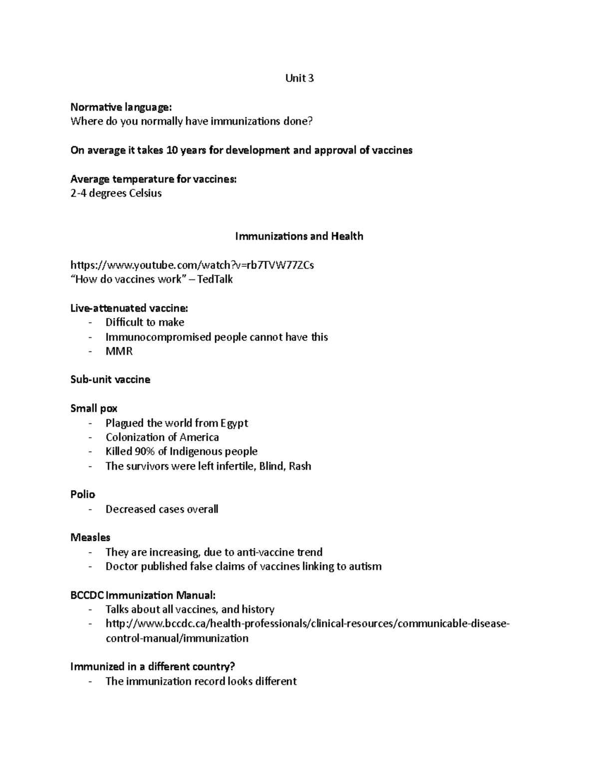 Unit 3 - Lecture notes 10 - NURS 3411 - Douglascollege - Studocu