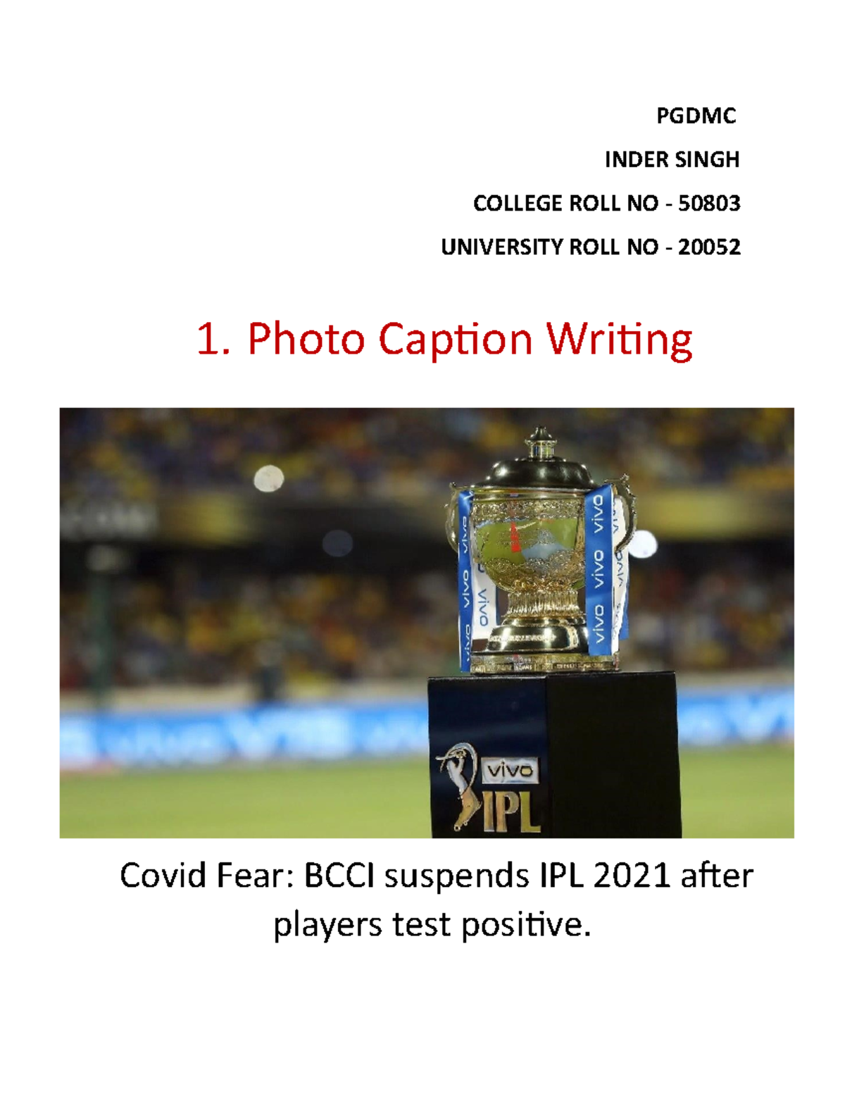 Post graduate diploma in mass communication dmc final assignment ...