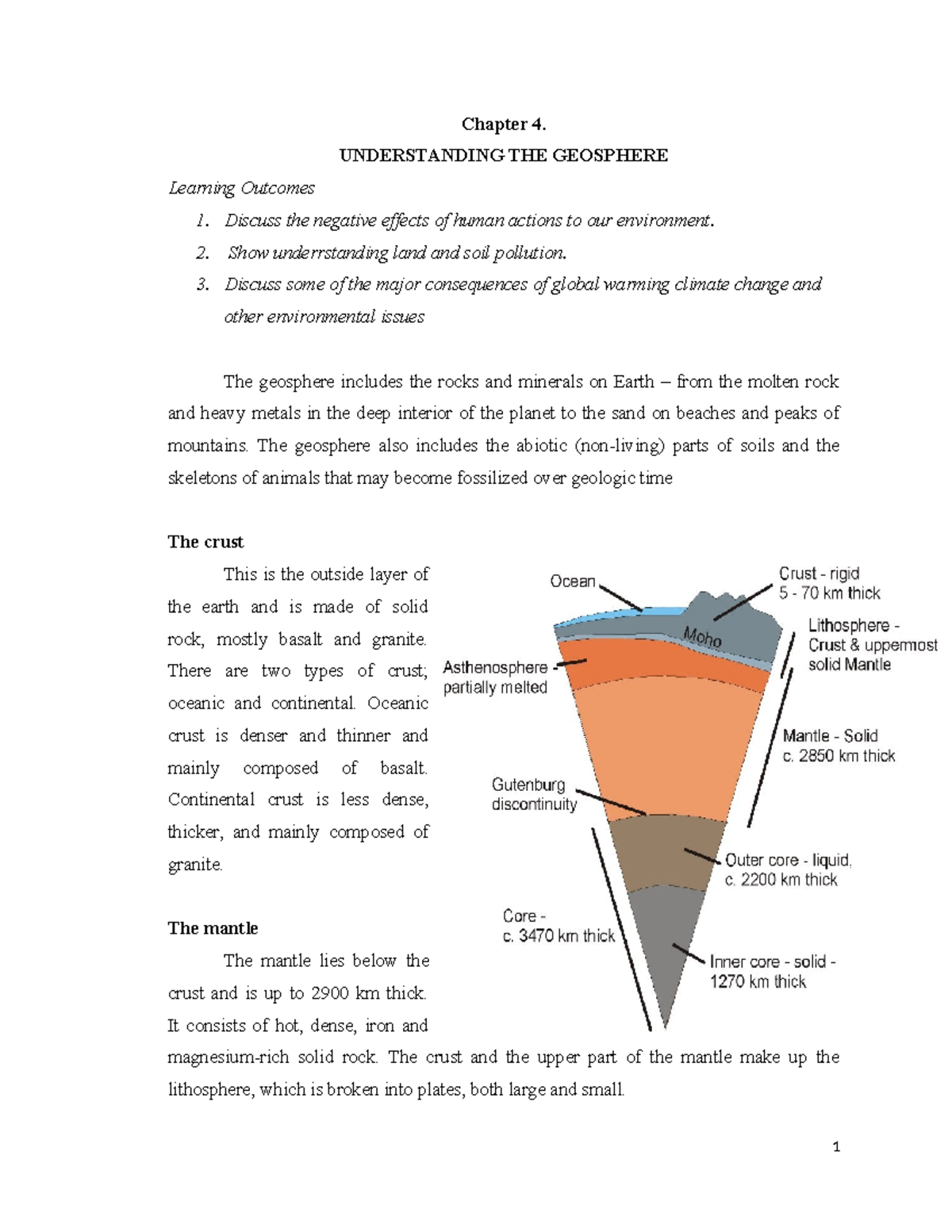 The geosphere - environemental science subject - Chapter 4 ...