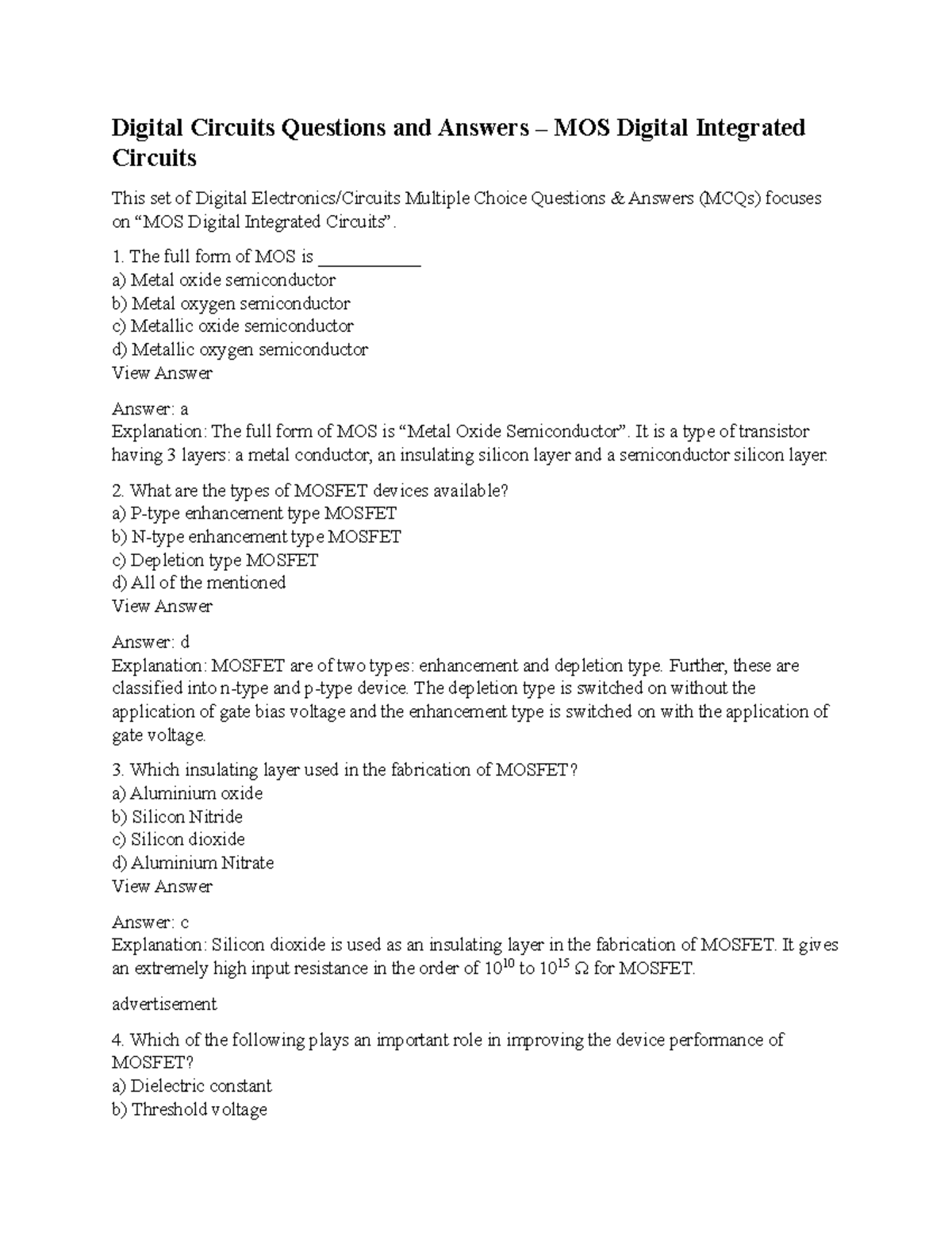 Digital circate - Summary Electrical Circuit - Digital Circuits ...