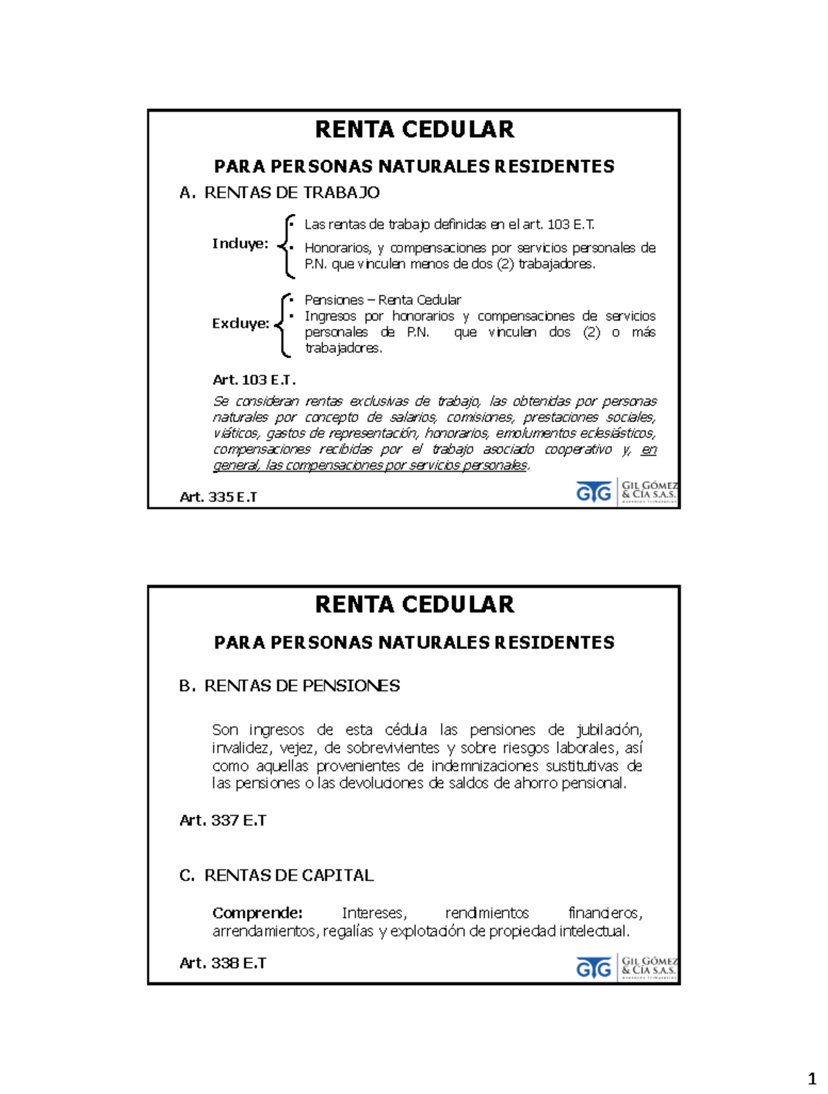 Renta Cedular - wdwd - PARA PERSONAS NATURALES RESIDENTES A. RENTAS DE ...