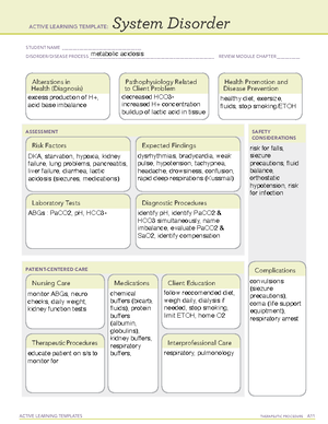 System Disorder aneurysm - ACTIVE LEARNING TEMPLATES System Disorder ...