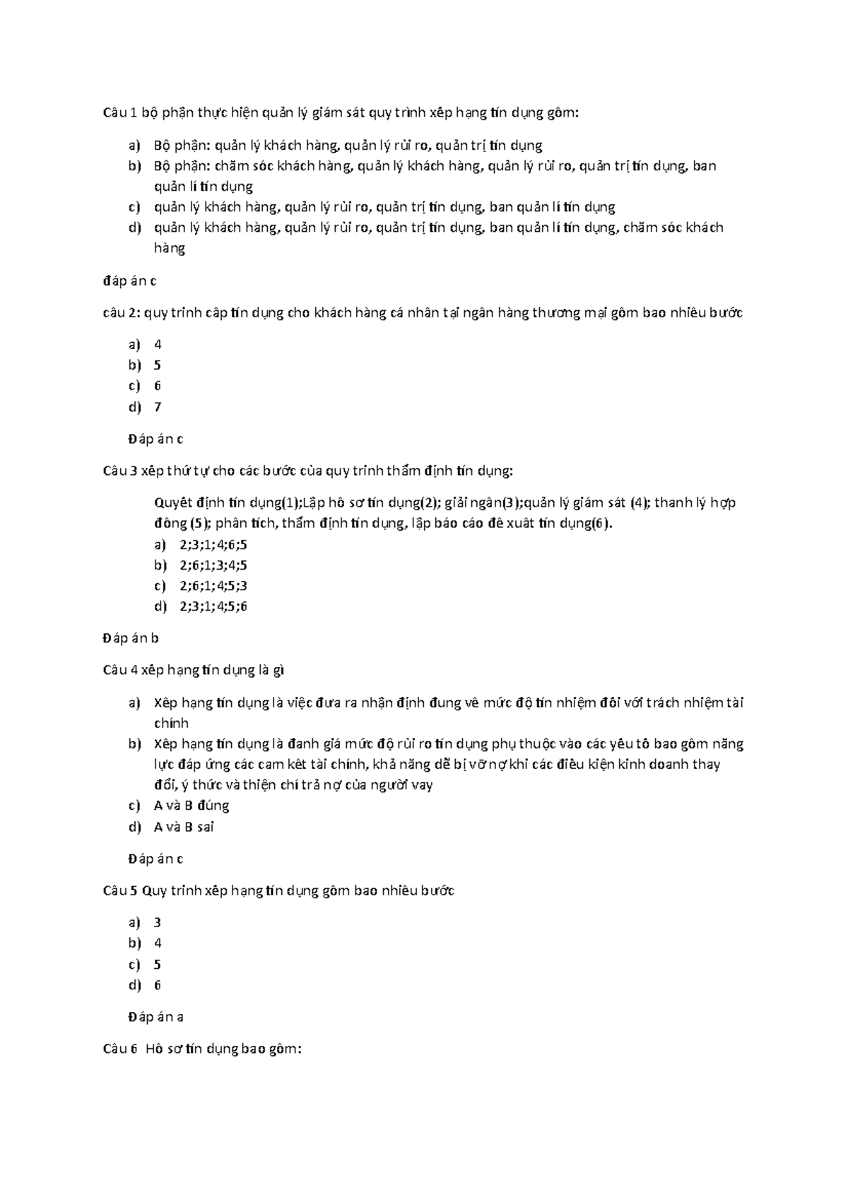 Câu hỏi trắc nghiệm - ufm - Câu 1 b ộ ph n thậ ực hi n qu n lý giám sát quy trình xếếp h ng tn d ...