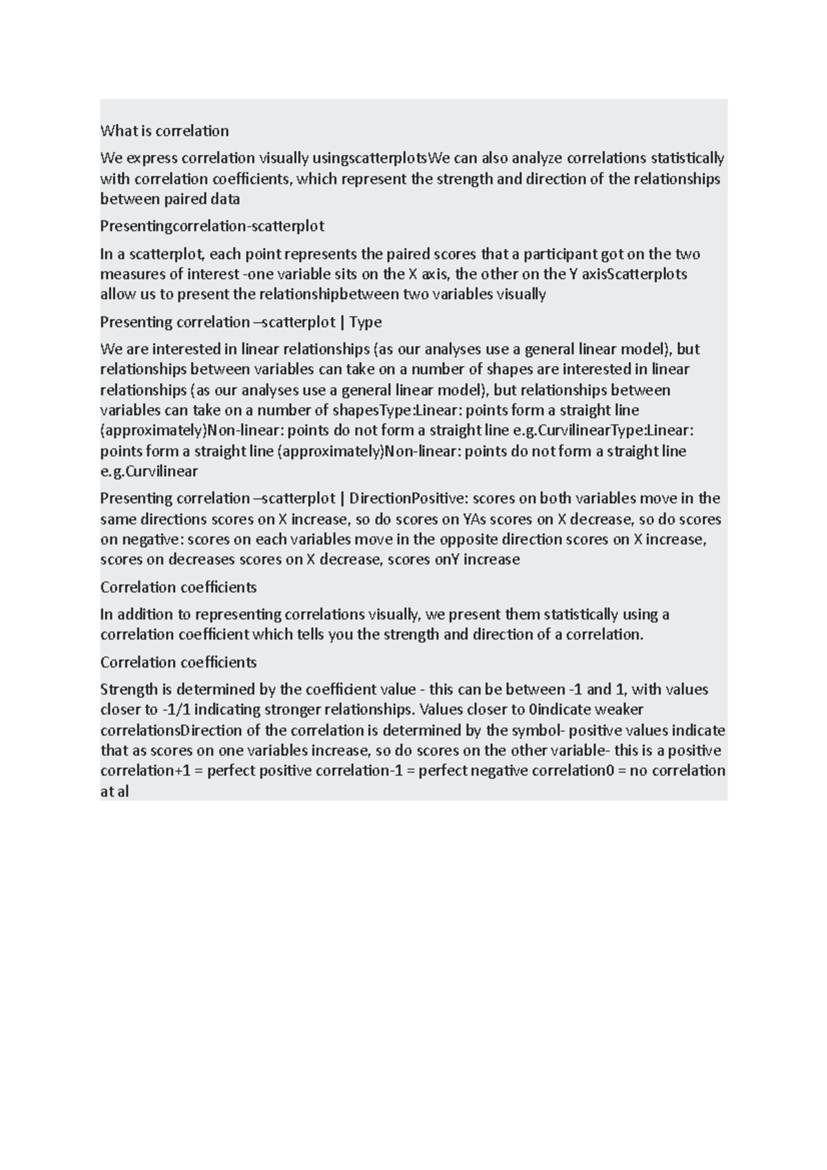 Correlations - notes on correlation - What is correlation We express ...