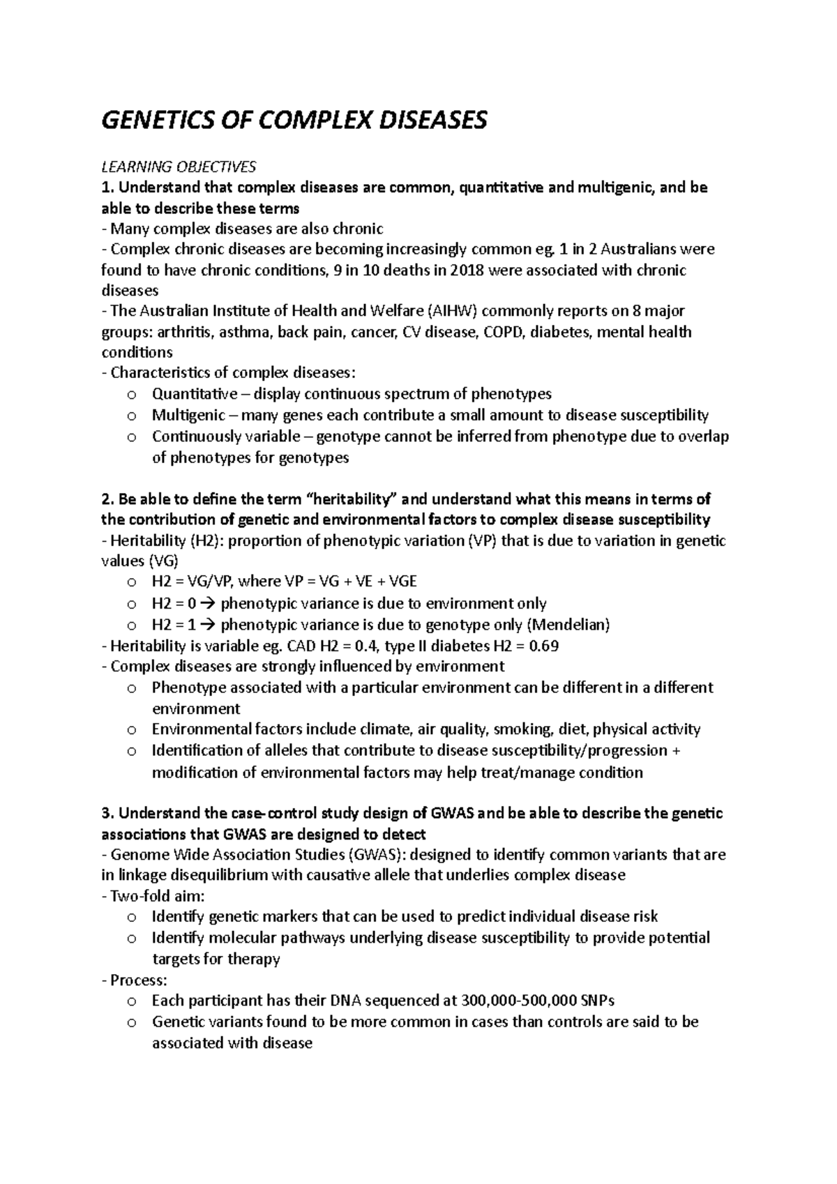 7. Genetics OF Complex Diseases - GENETICS OF COMPLEX DISEASES LEARNING ...