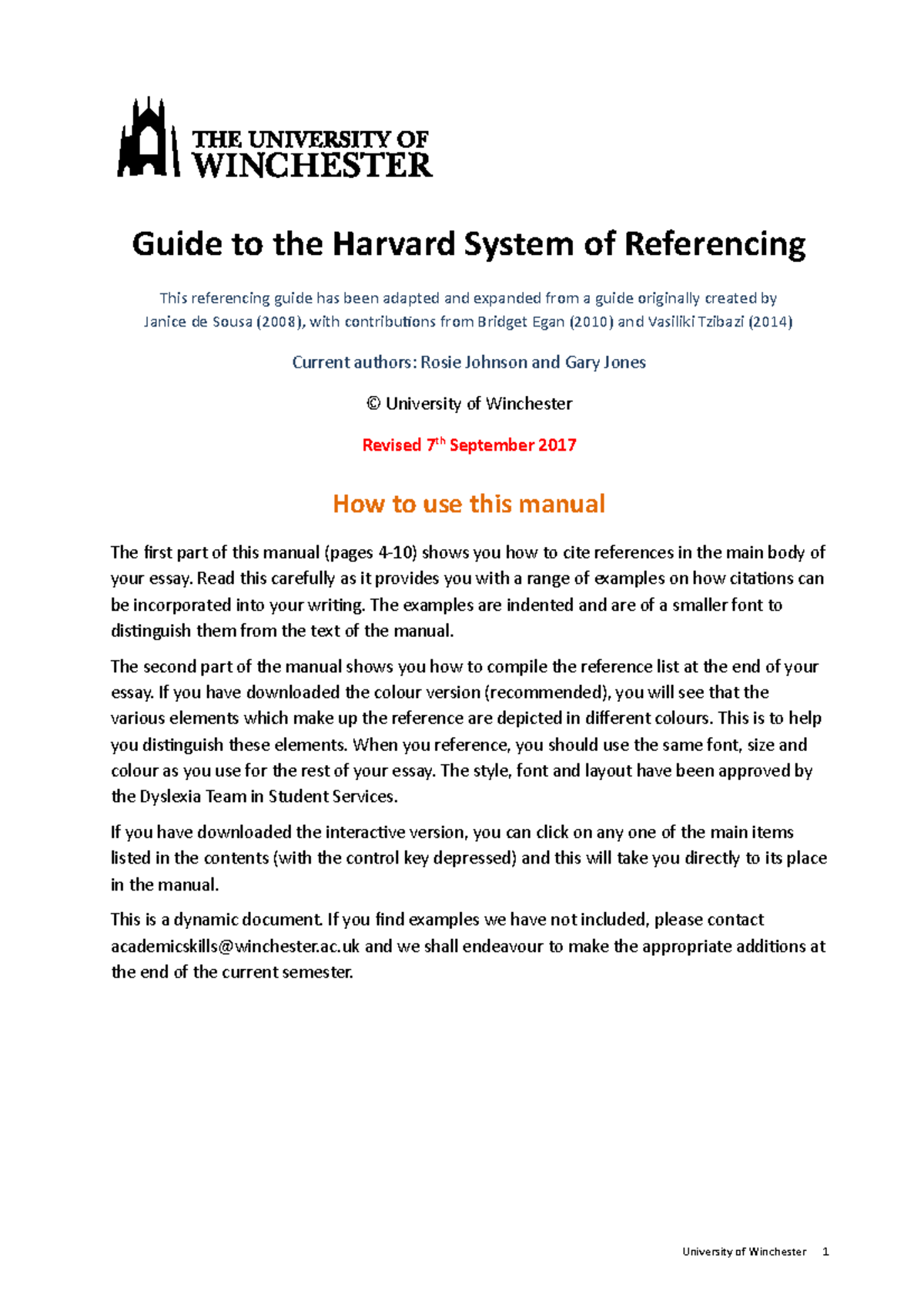 University Harvard Referencing Guide Revised 07-09-17 - Guide to the ...