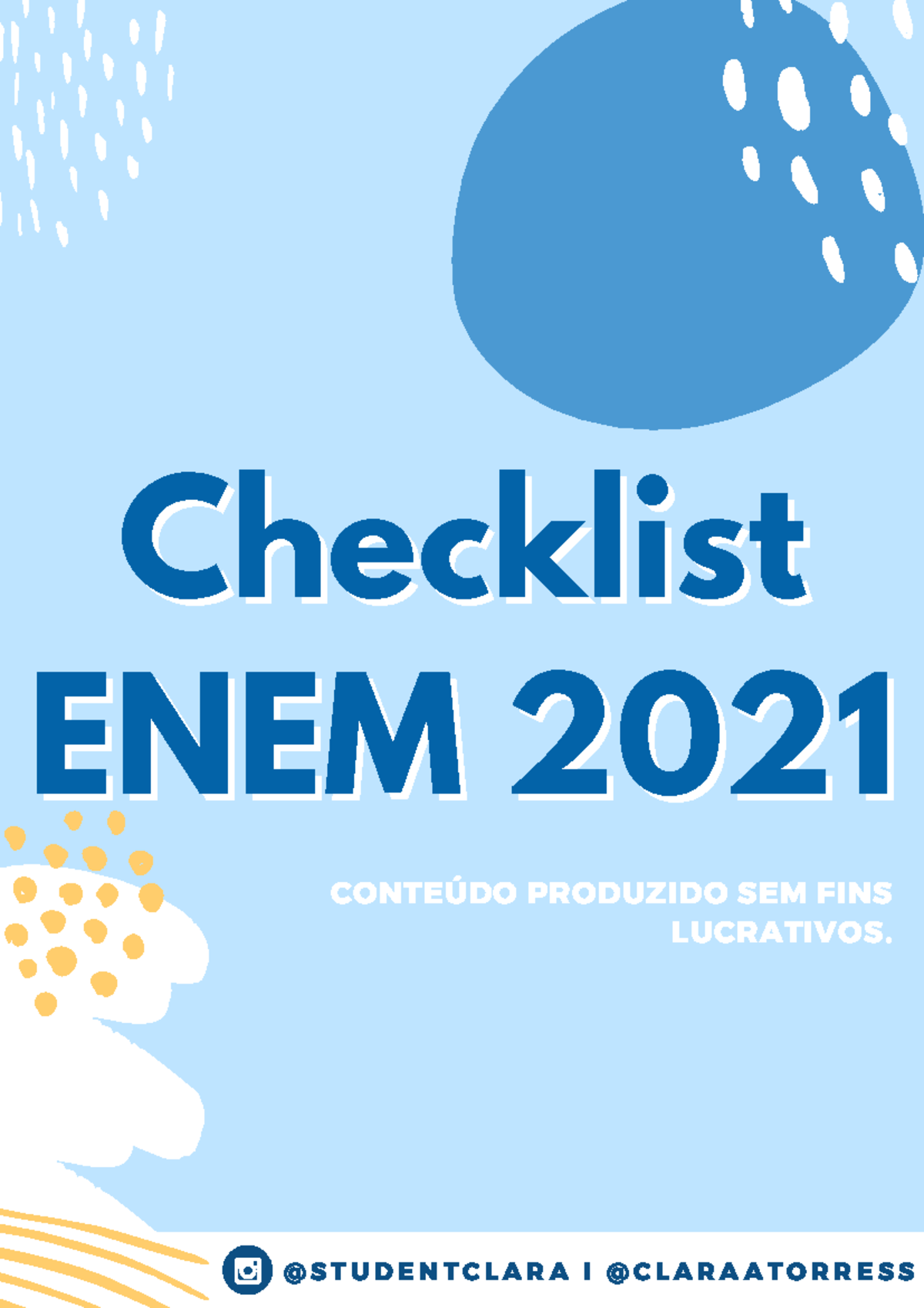 Checklist ENEM 2021 - Organizador de estudos - ChecklistChecklist ENEM 2021 ENEM 2021 CONTEÚDO ...