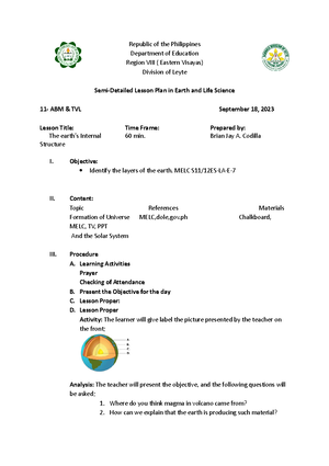 Body parts grade 3 - ..... - 2Detailed lesson plan in teaching science ...