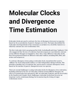 Molecular Evolution 5-6 - Molecular Adaptation and Evolutionary ...