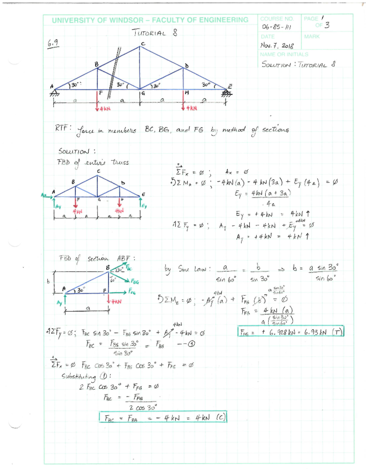 Tutorial 8 Solution - 06 85 111 - Studocu