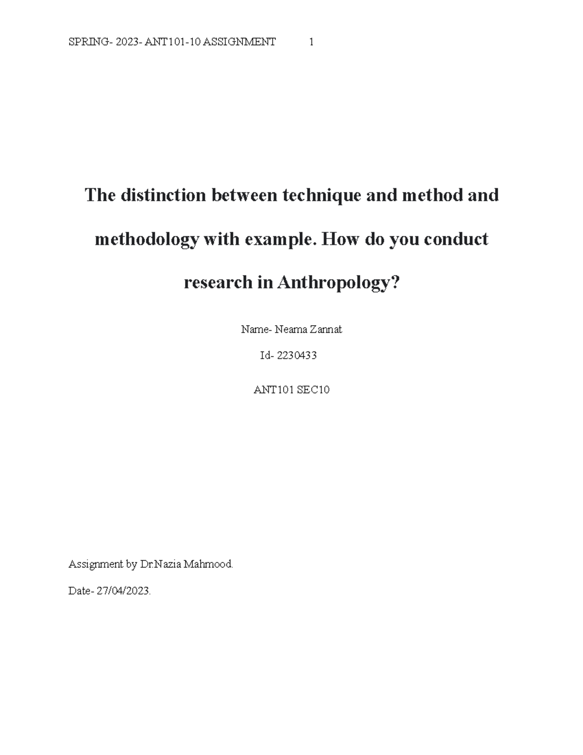 The distinction between technique and method and methodology - How do ...