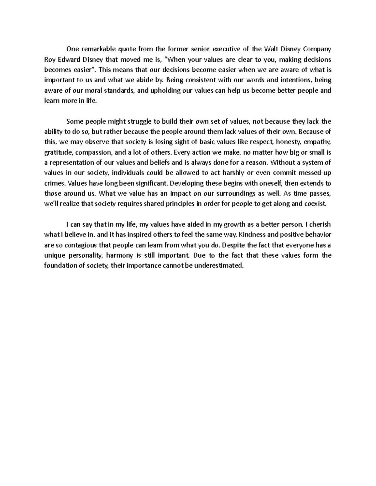 Essay-4 - FOR NSTP PURPOSES. - One remarkable quote from the former ...