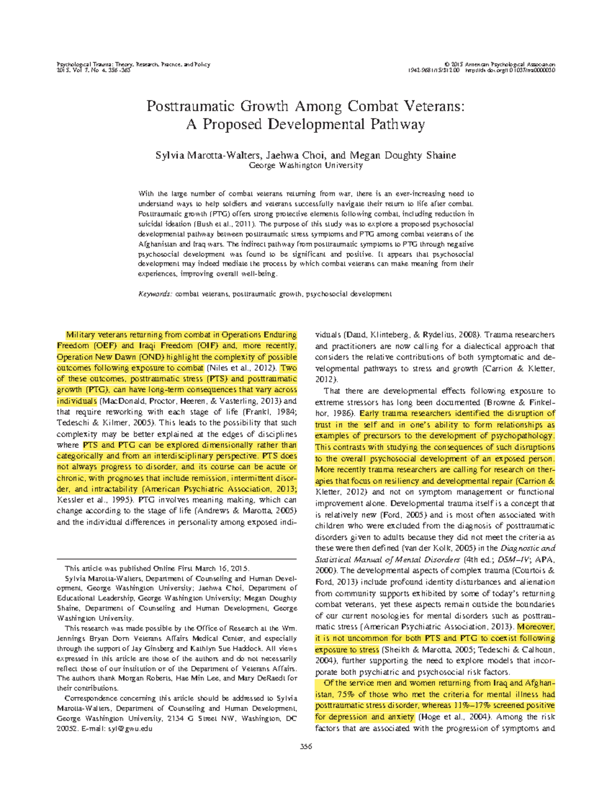 Tra-tra0000030 - dwadwa - Posttraumatic Growth Among Combat Veterans: A ...