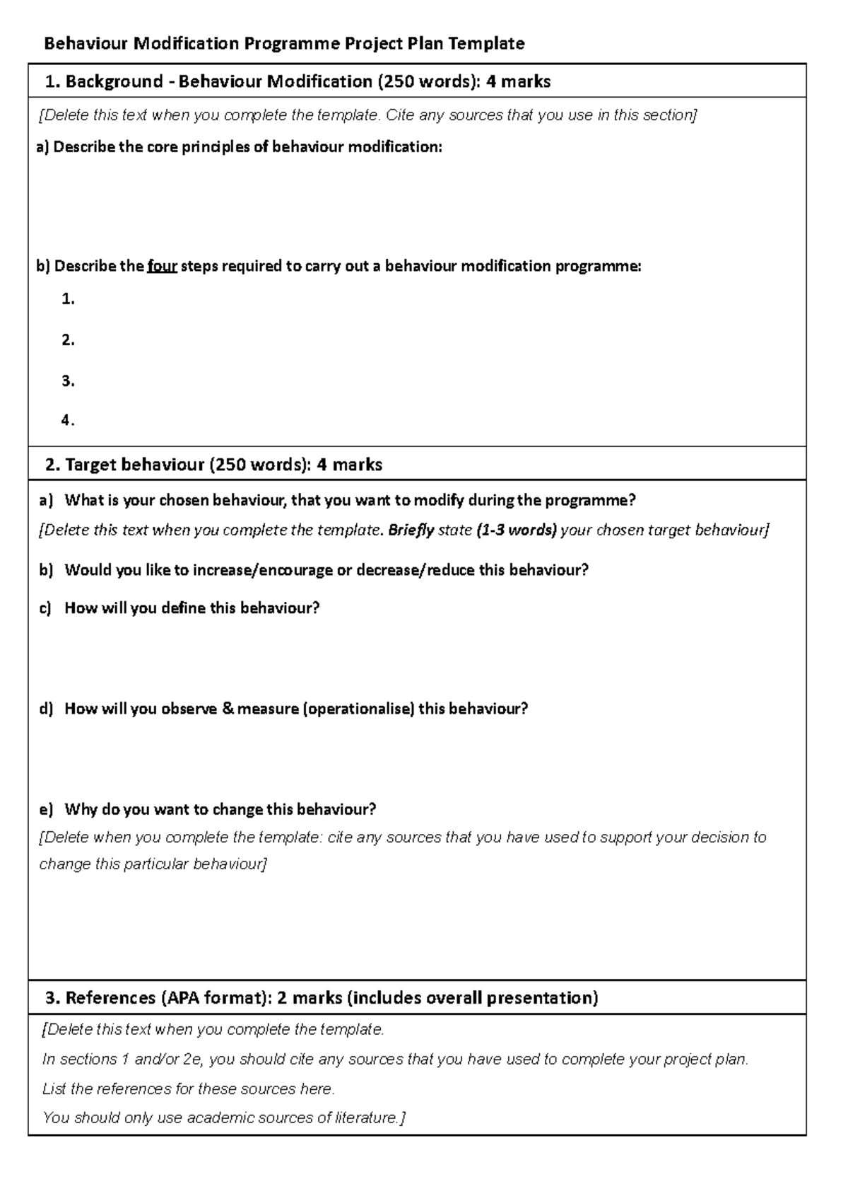 planplanplanplanplan - Behaviour Modification Programme Project Plan ...