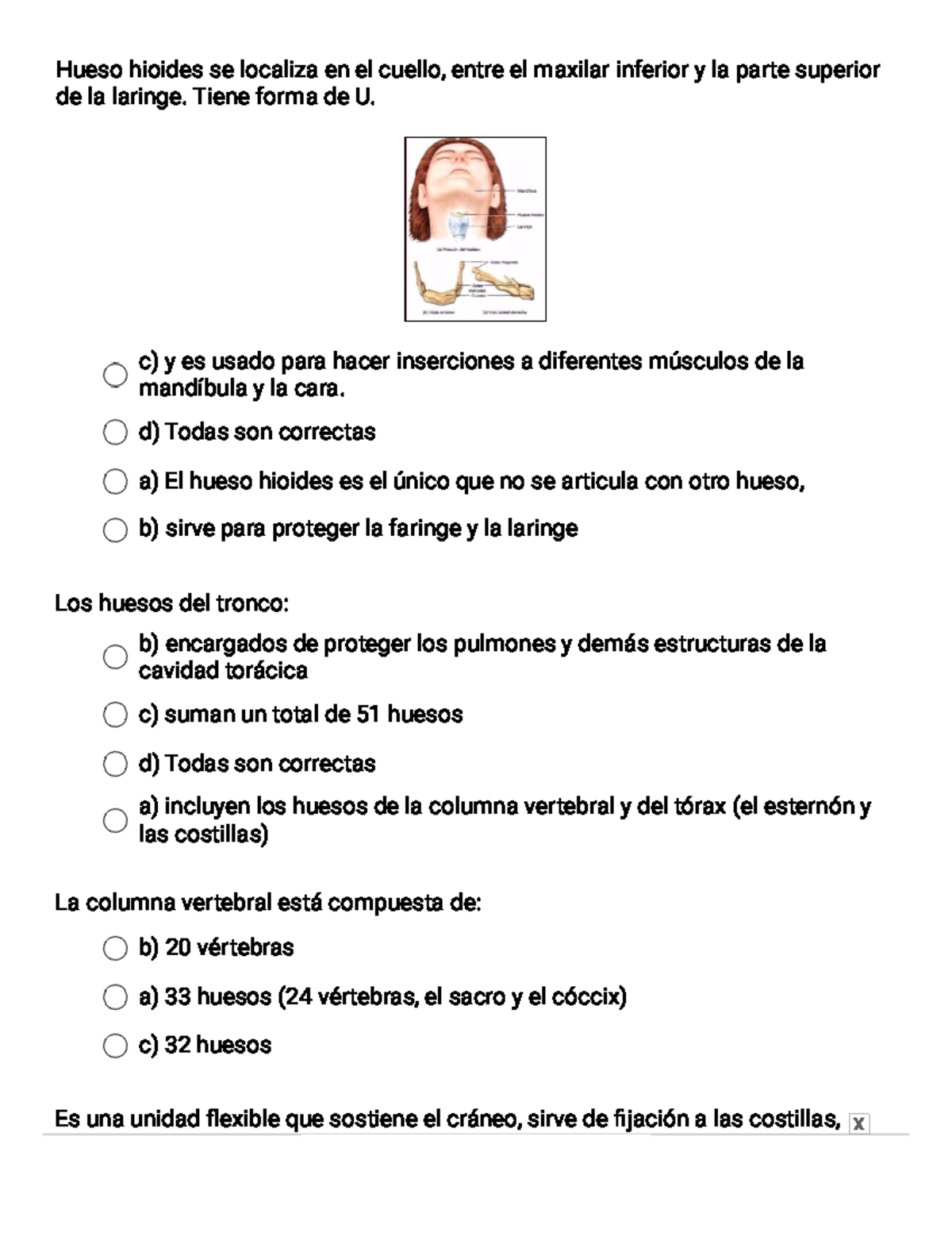 Test sistema esquelético-muscular tcae 1 - c) y es usado para hacer ...